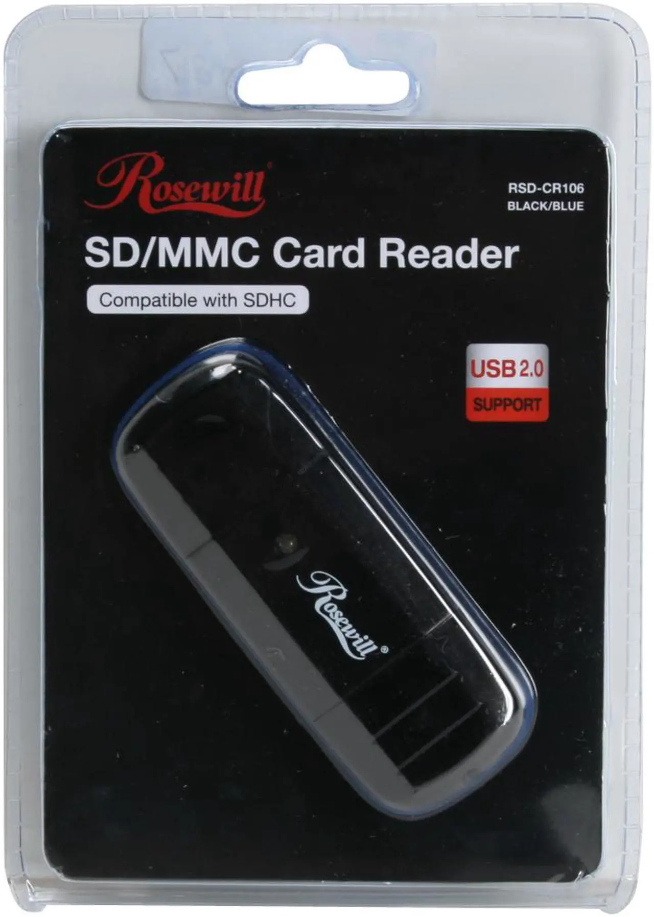 Rosewill RSD-CR106 Black USB 2.0 External Single slot SD / MMC Card ...