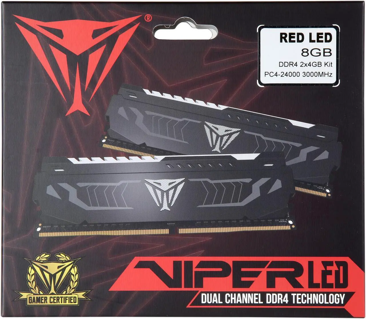 Patriot Viper LED 8GB (2 x 4GB) DDR4 3000MHz DRAM (Desktop Memory) CL15 ...