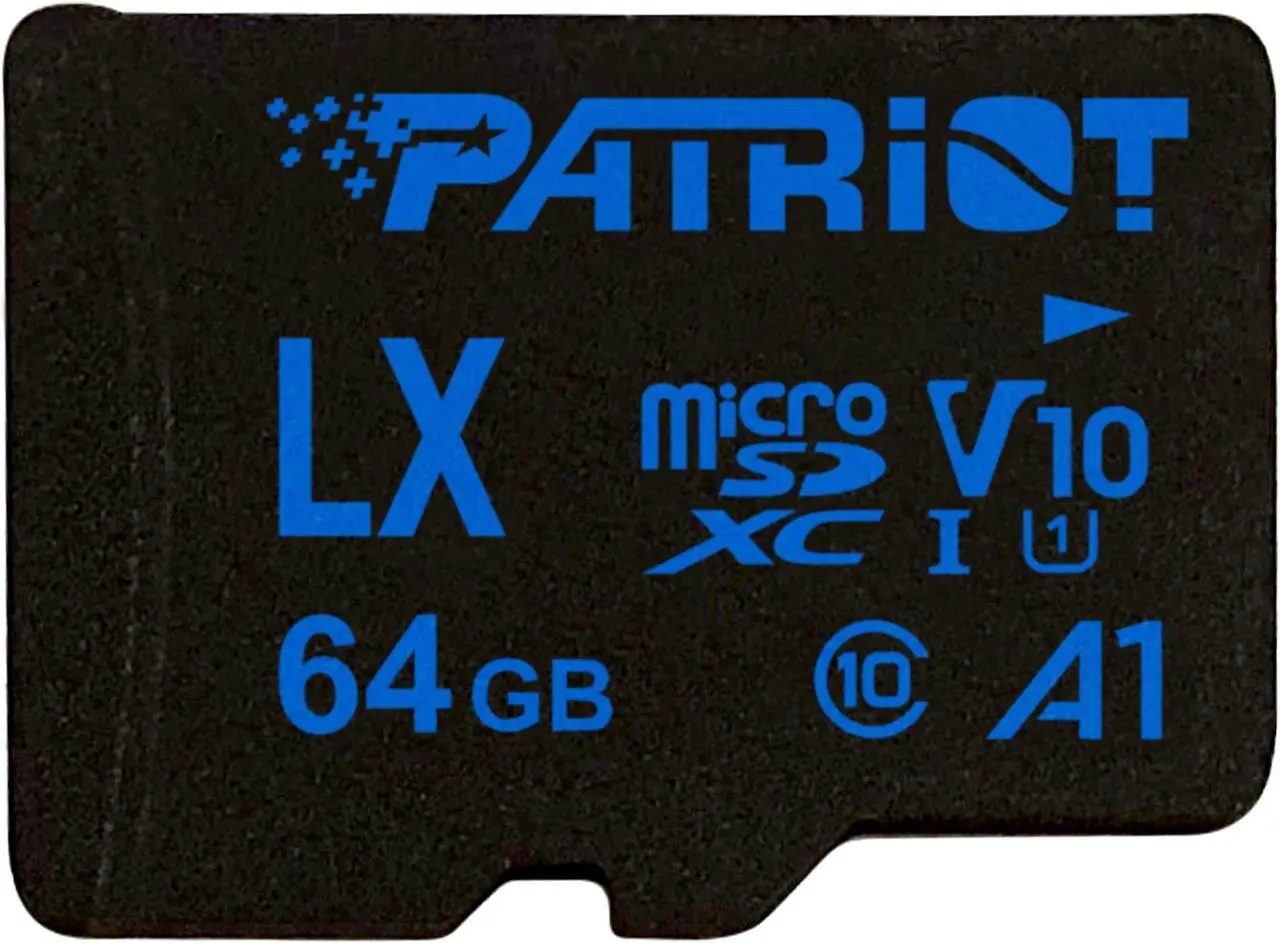 Patriot Memory 64GB LX Series microSDXC UHS-I/U1 A1 Memory Card with ...