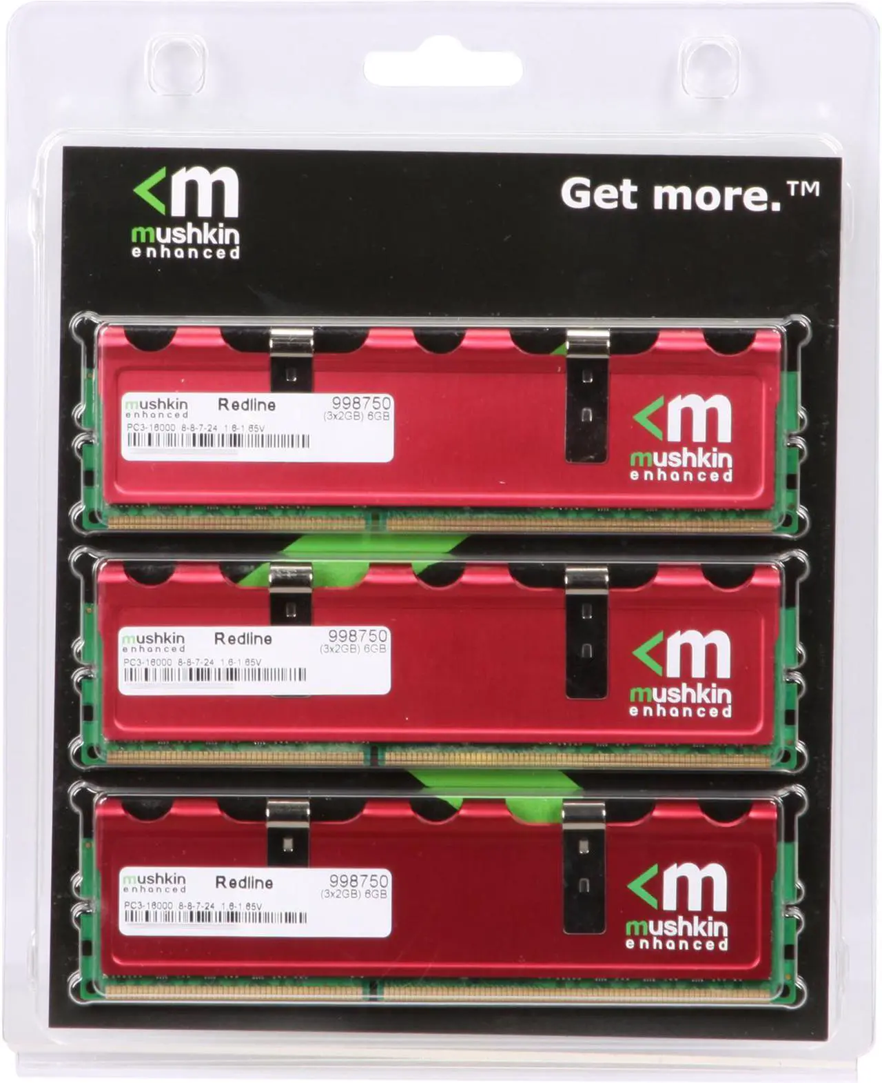 Mushkin Enhanced Redline 6GB (3 x 2GB) DDR3 2000 (PC3 16000) Desktop Memory Model 998750 ...