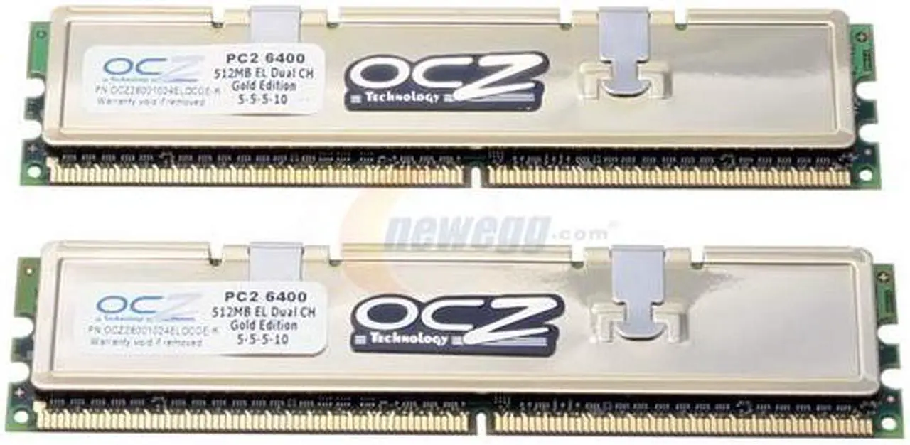 OCZ Gold 1GB (2 x 512MB) DDR2 800 (PC2 6400) Dual Channel KIt Desktop ...