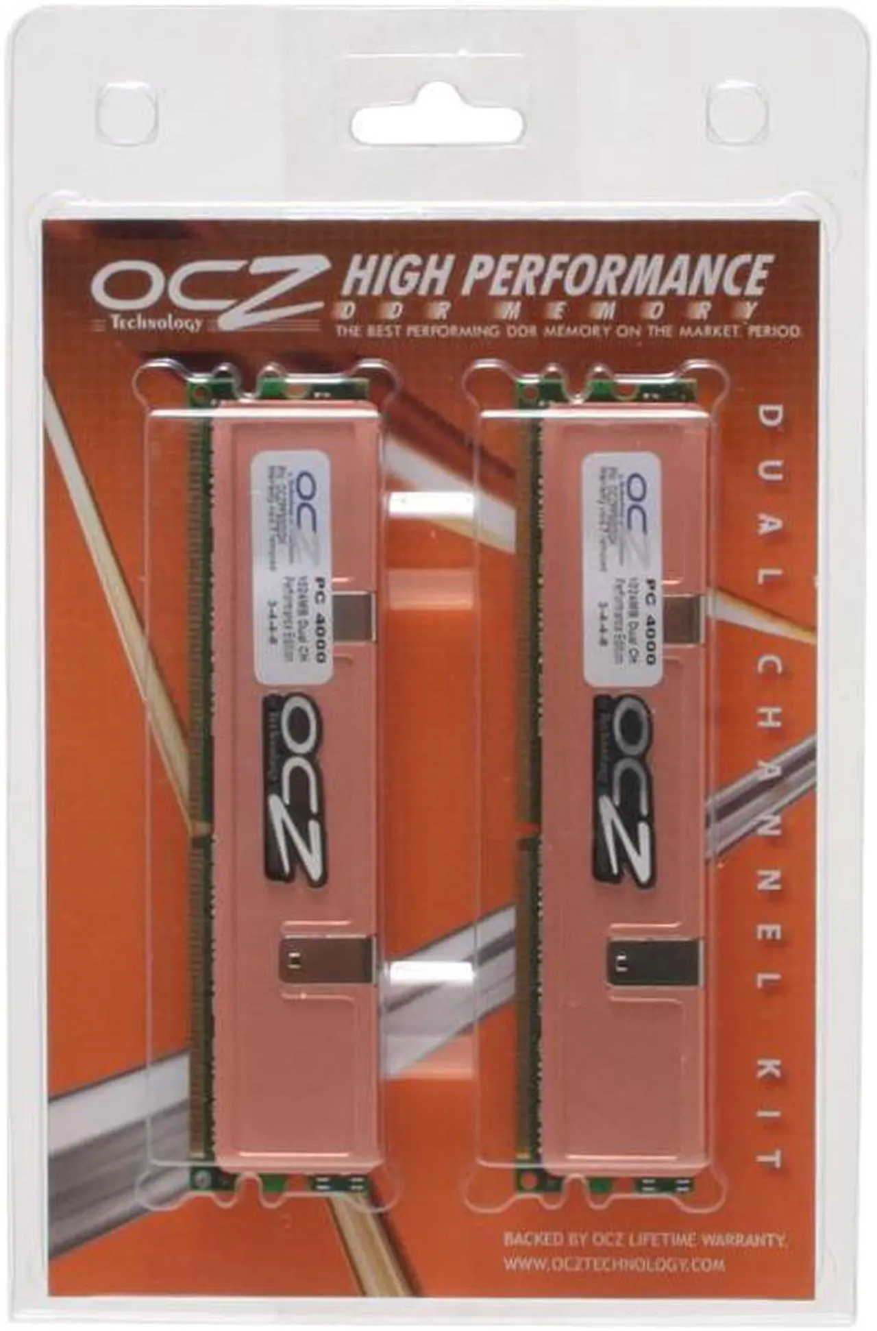 OCZ 2GB (2 x 1GB) DDR 500 (PC 4000) Dual Channel Kit System Memory ...