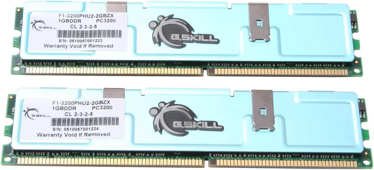 G.SKILL Value Series 2GB (2 x 1GB) DDR 400 (PC 3200) Dual Channel Kit ...