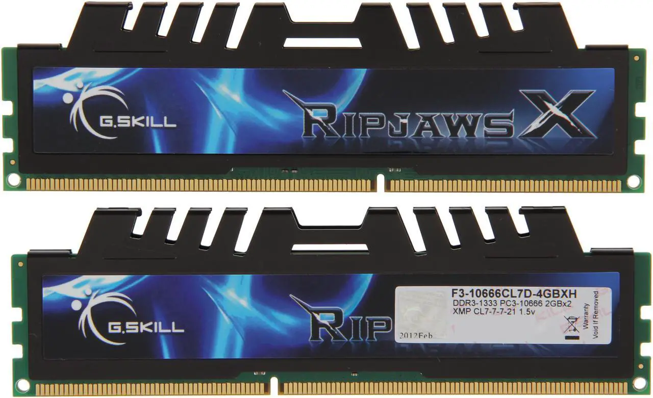 G.SKILL Ripjaws X Series 4GB (2 x 2GB) DDR3 1333 (PC3 10666) Desktop ...