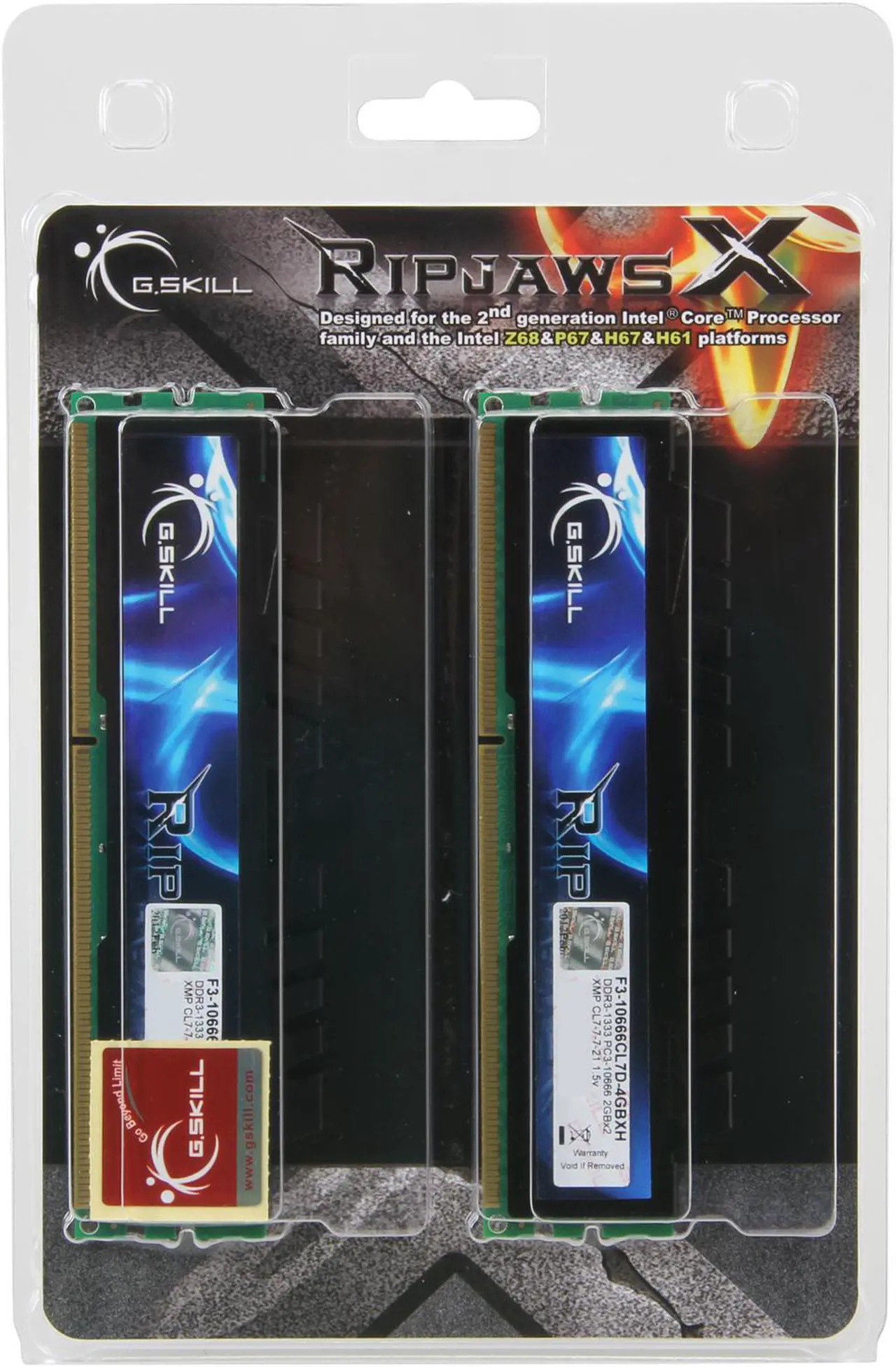 G.SKILL Ripjaws X Series 4GB (2 x 2GB) DDR3 1333 (PC3 10666) Desktop ...