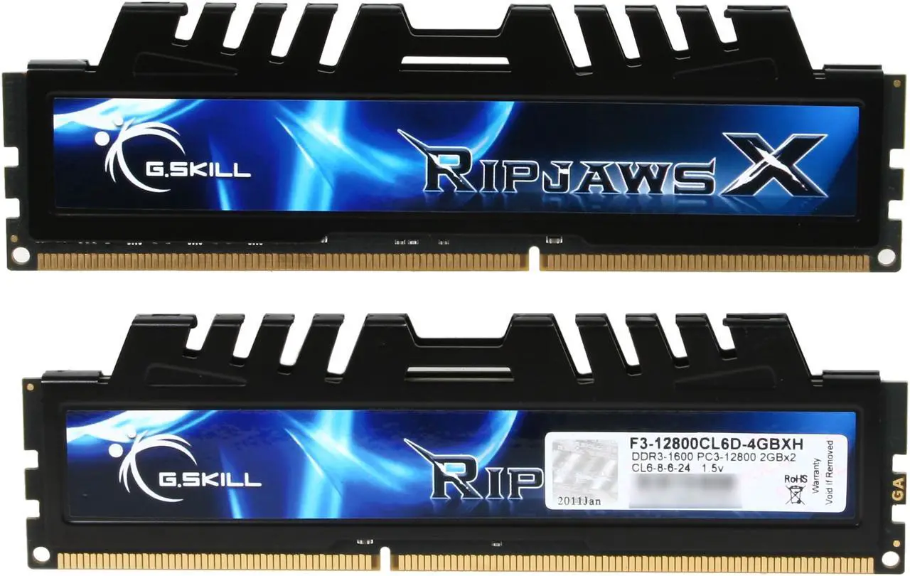G.SKILL Ripjaws X Series 4GB (2 x 2GB) DDR3 1600 (PC3 12800) Desktop ...