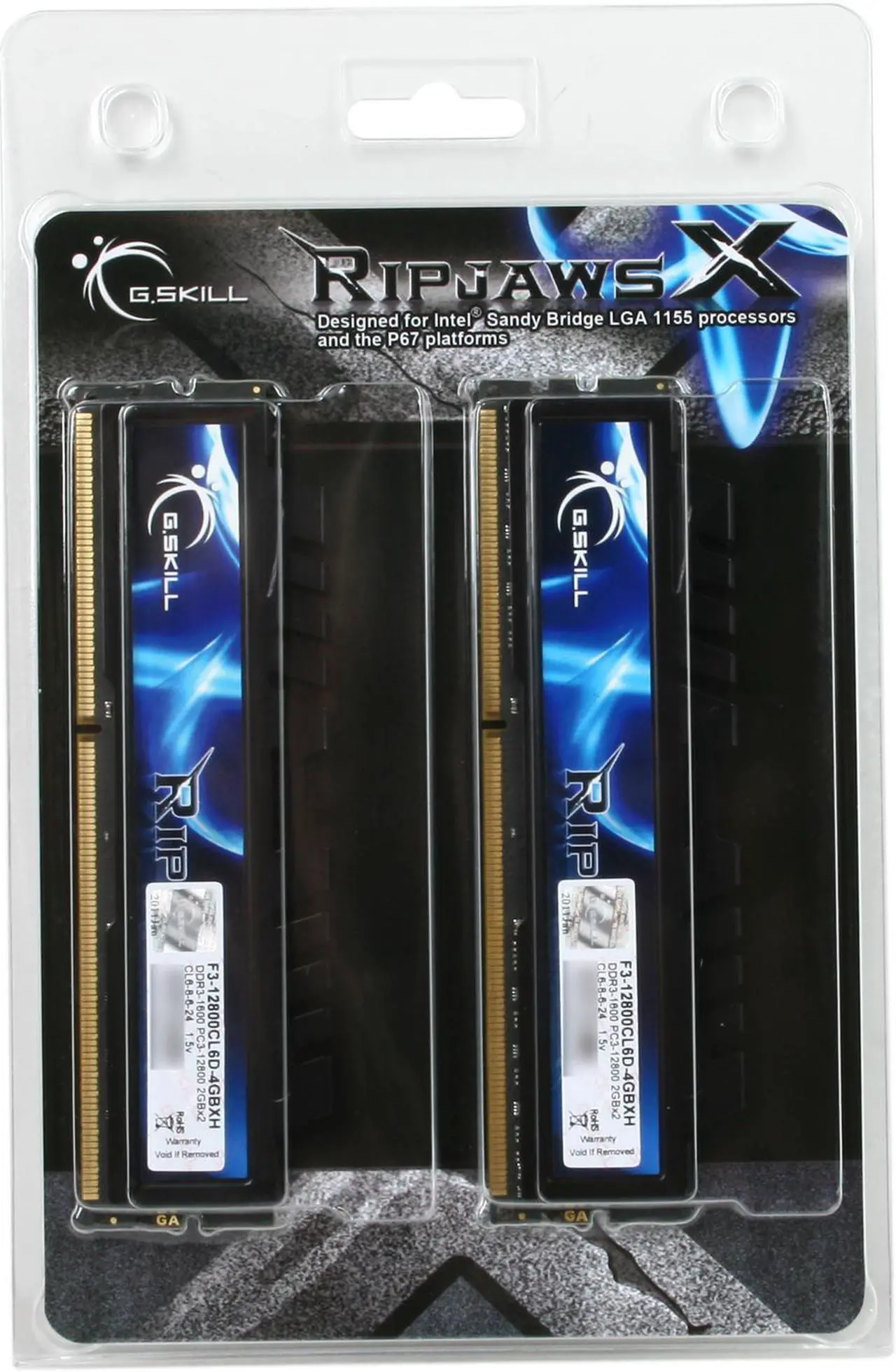 G.SKILL Ripjaws X Series 4GB (2 x 2GB) DDR3 1600 (PC3 12800) Desktop ...