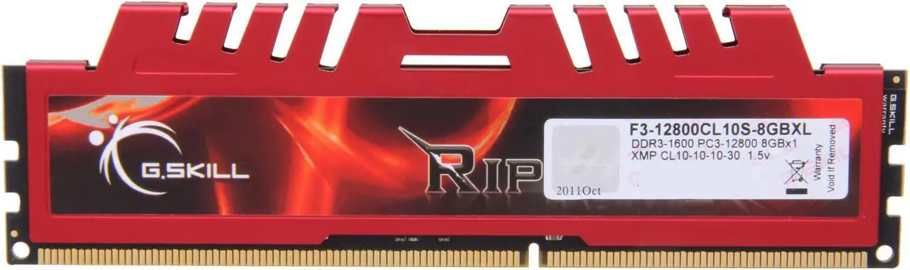 G.SKILL Ripjaws X Series 8GB 240-Pin PC RAM DDR3 1600 (PC3 12800 ...