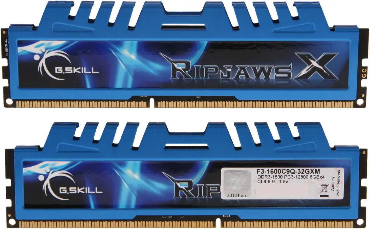 G.SKILL Ripjaws X Series 32GB (4 x 8GB) DDR3 1600 (PC3 12800) Desktop ...