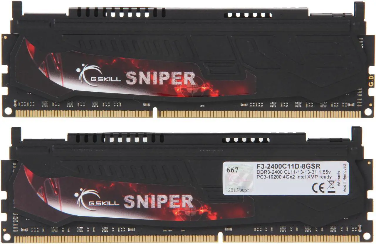 G.SKILL Sniper Series 8GB (2 x 4GB) DDR3 2400 (PC3 19200) Desktop ...