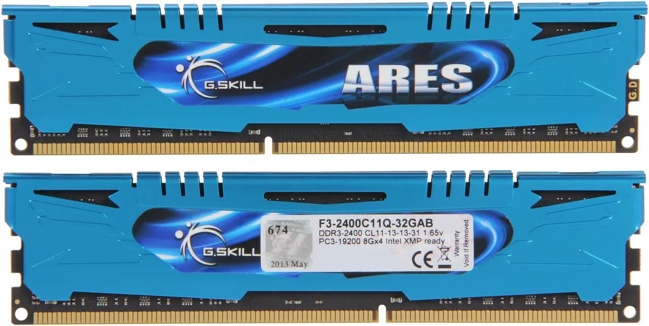 G.SKILL Ares Series 32GB (4 x 8GB) DDR3 2400 (PC3 19200) Desktop Memory ...