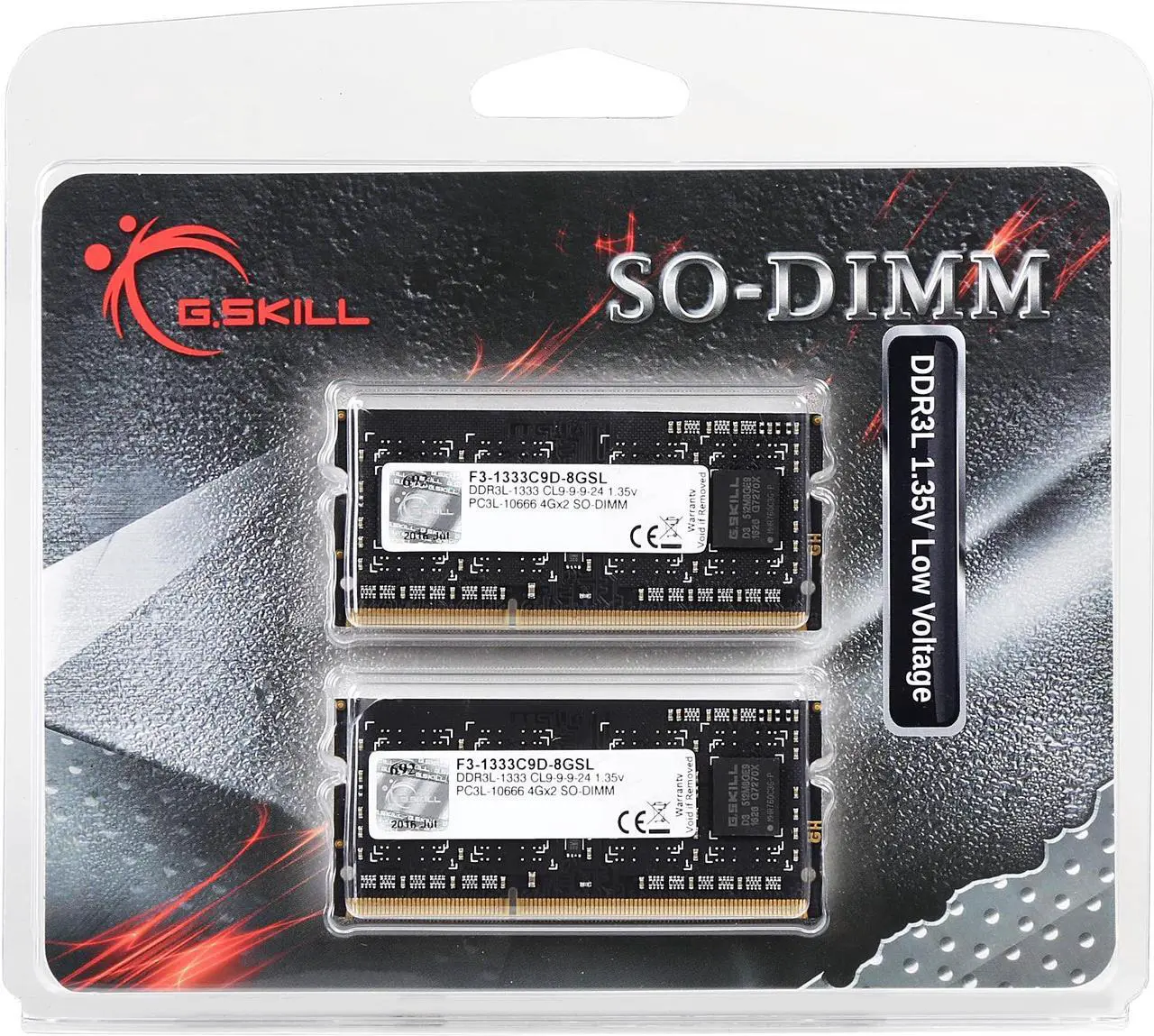 G.SKILL 8GB (2 x 4GB) 204-Pin DDR3 SO-DIMM DDR3L 1333 (PC3L 10666 ...