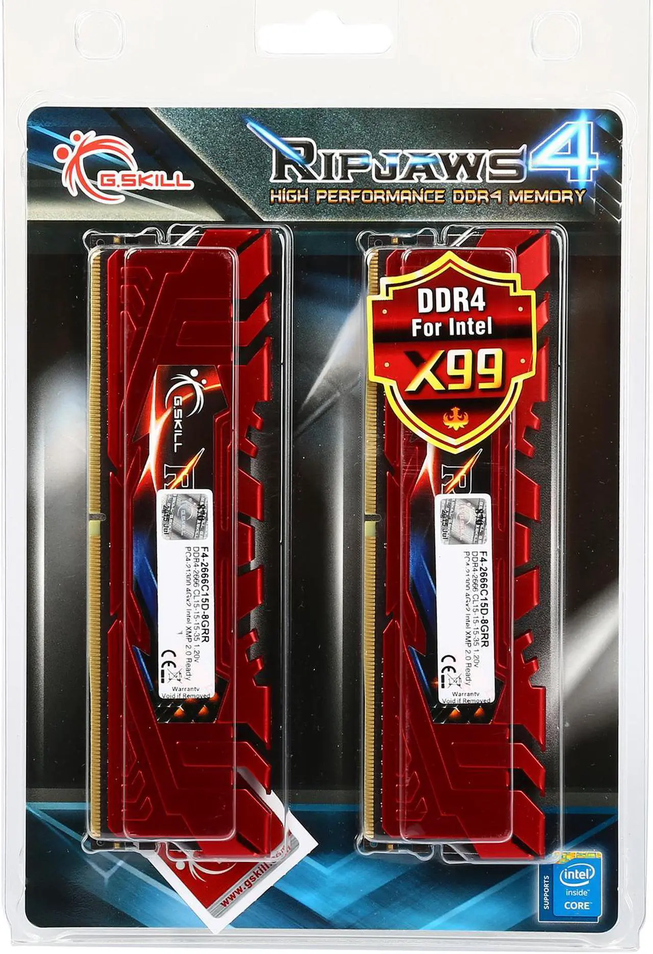 G.SKILL Ripjaws 4 Series 8GB (2 x 4GB) 288-Pin PC RAM DDR4 2666 (PC4 ...