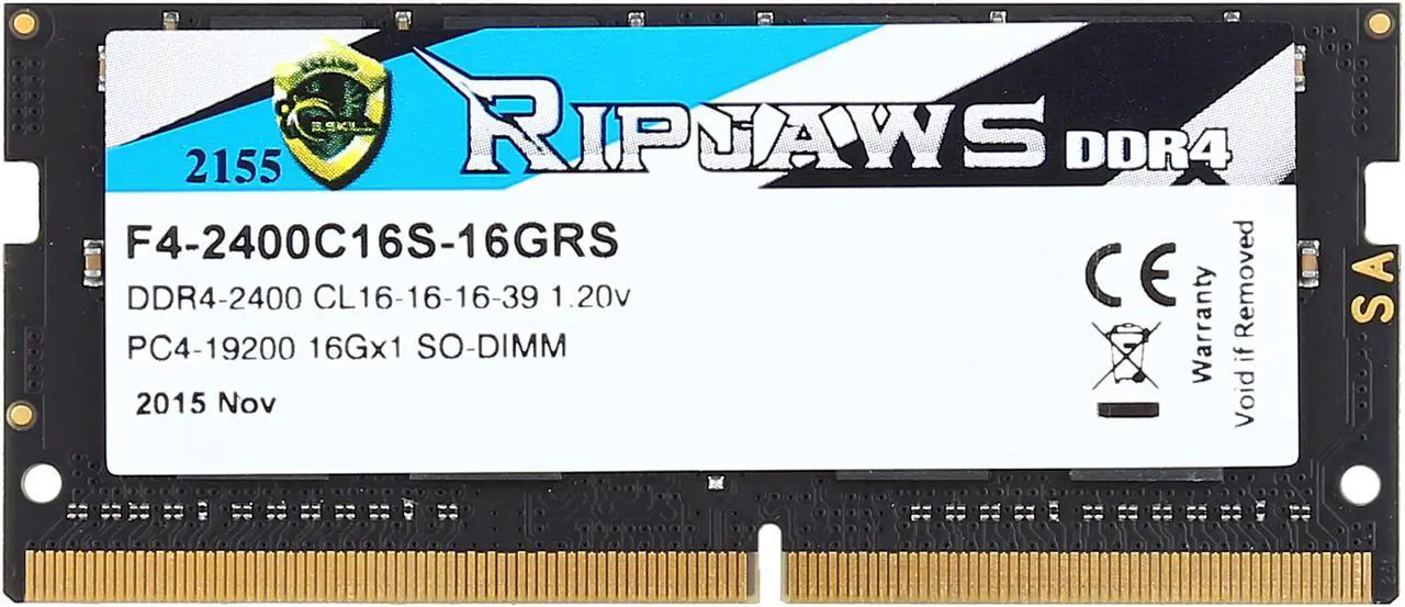 G.SKILL Ripjaws Series 16GB 260-Pin DDR4 SO-DIMM DDR4 2400 (PC4 19200 ...