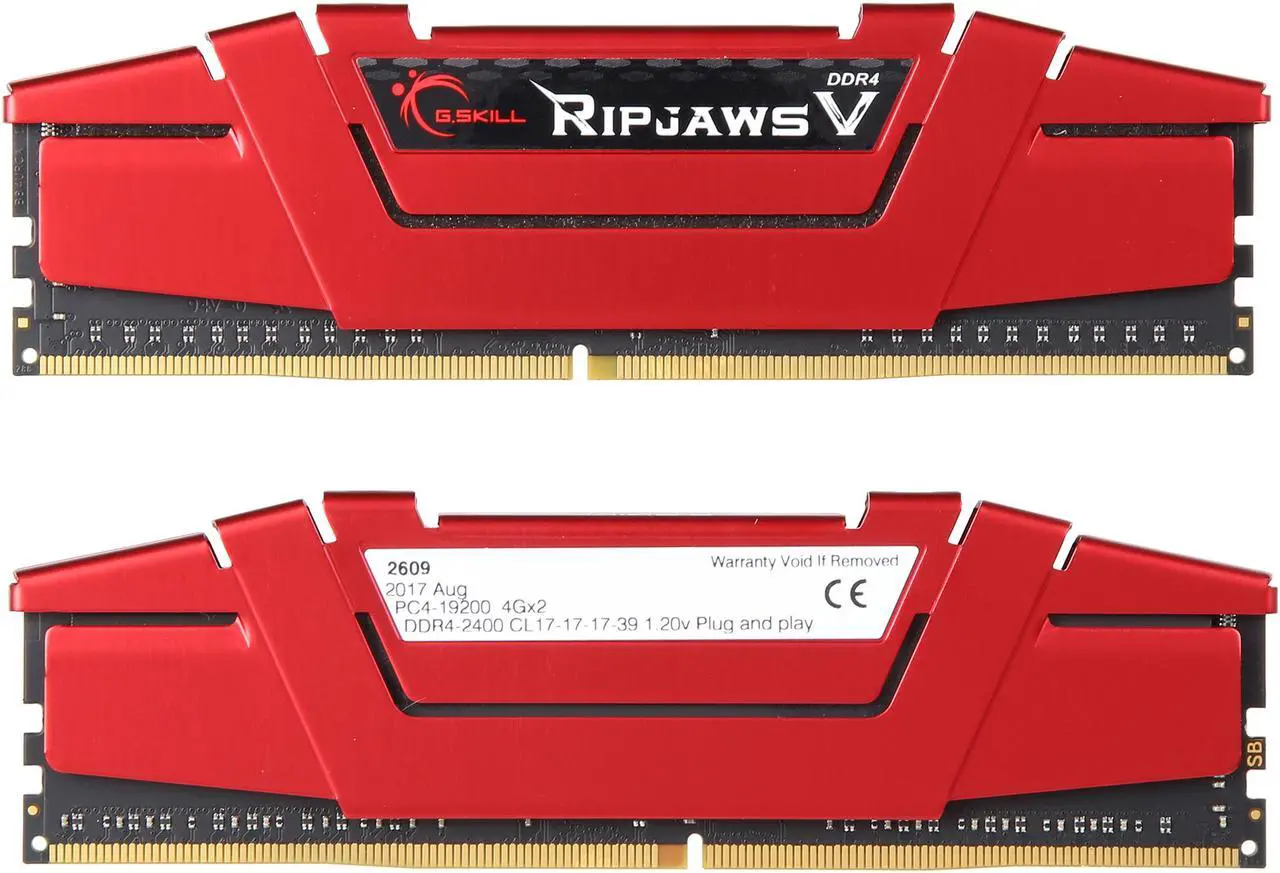 G.SKILL Ripjaws V Series 8GB (2 x 4GB) 288-Pin DDR4 SDRAM DDR4 2400 (PC4 19200) Desktop Memory ...