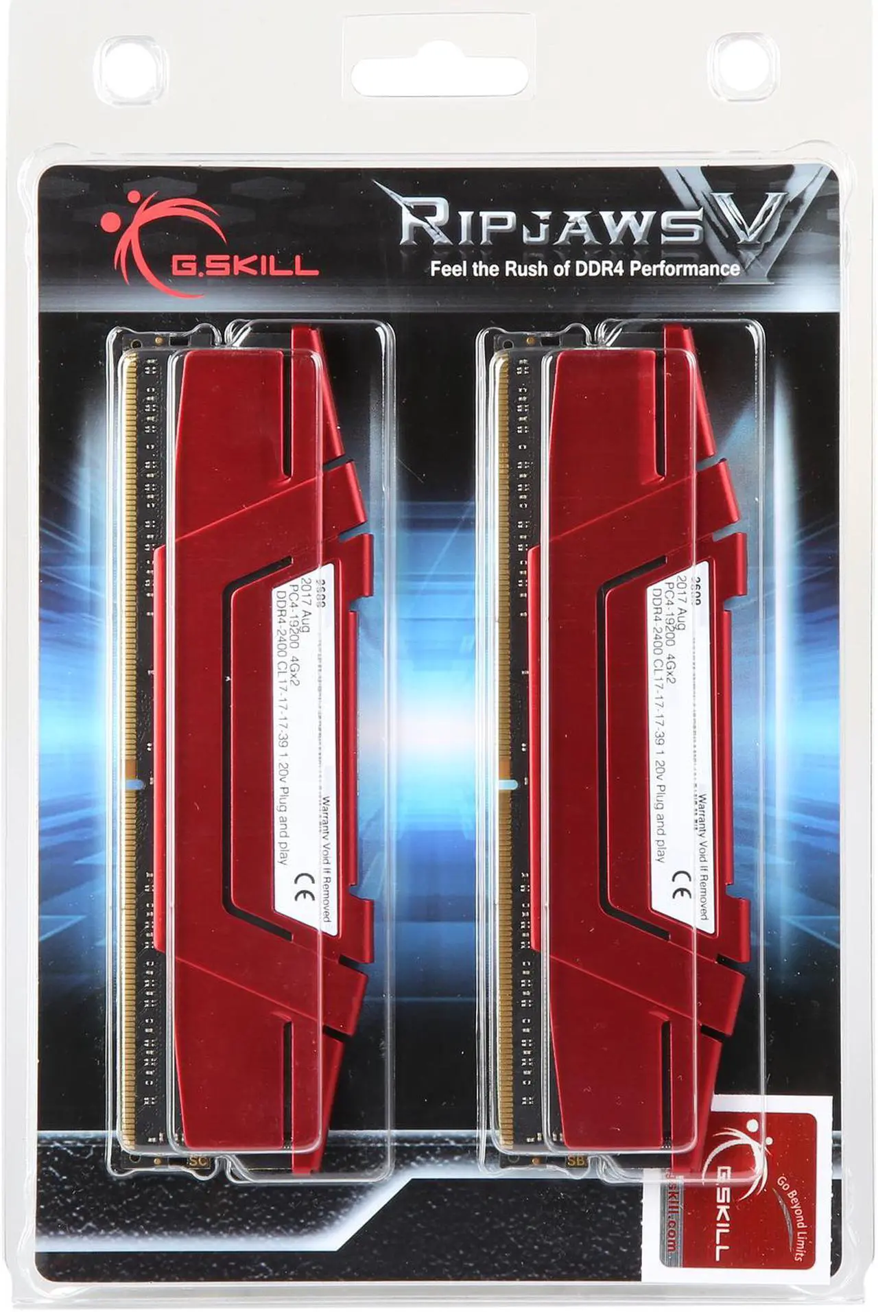 G.SKILL Ripjaws V Series 8GB (2 x 4GB) 288-Pin DDR4 SDRAM DDR4 2400 (PC4 19200) Desktop Memory ...