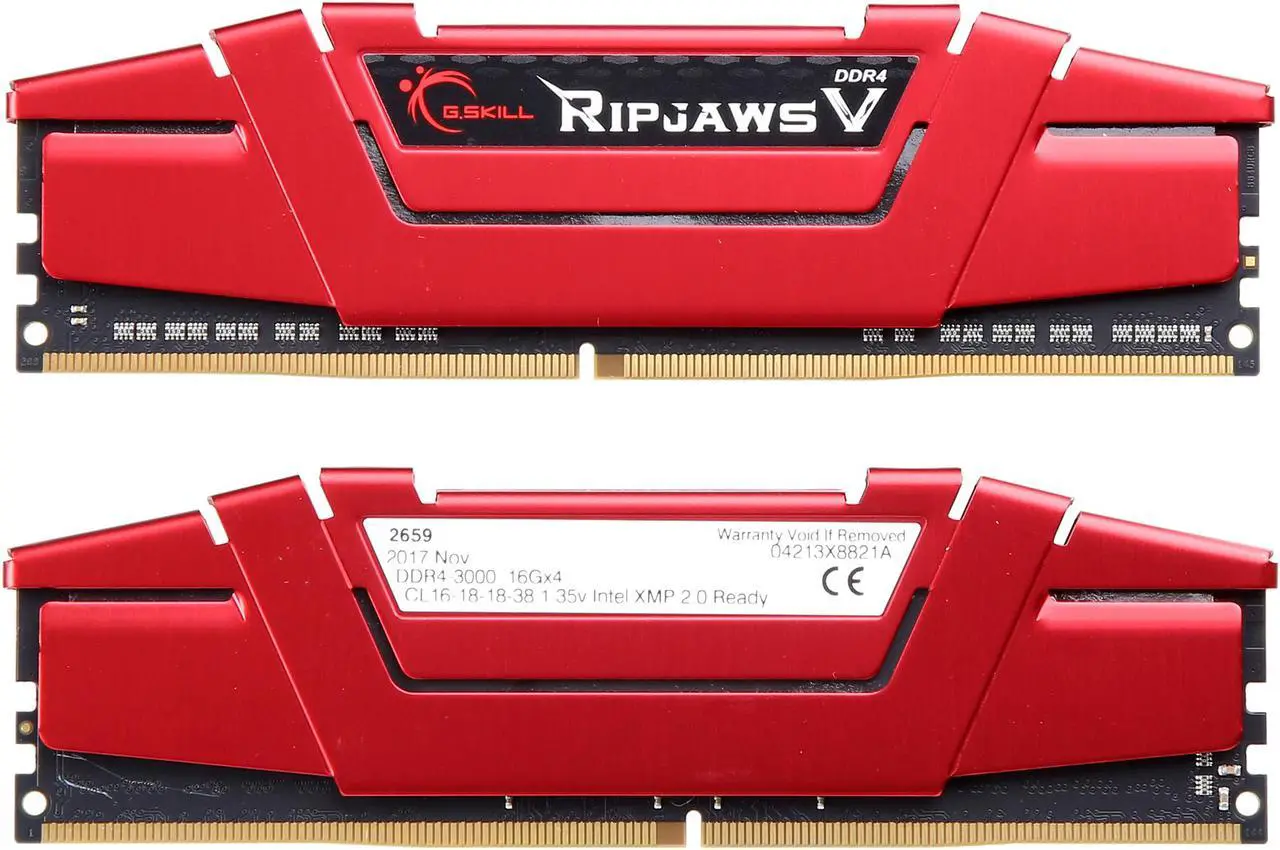 G.SKILL Ripjaws V Series 64GB (4 x 16GB) DDR4 3000 (PC4 24000) Desktop ...