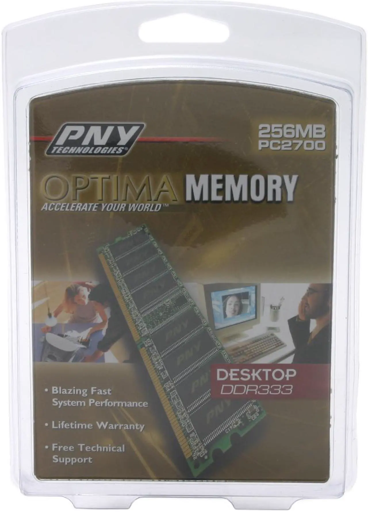PNY Optima 256MB DDR 333 (PC 2700) Desktop Memory Model MD0256SD1-333 ...
