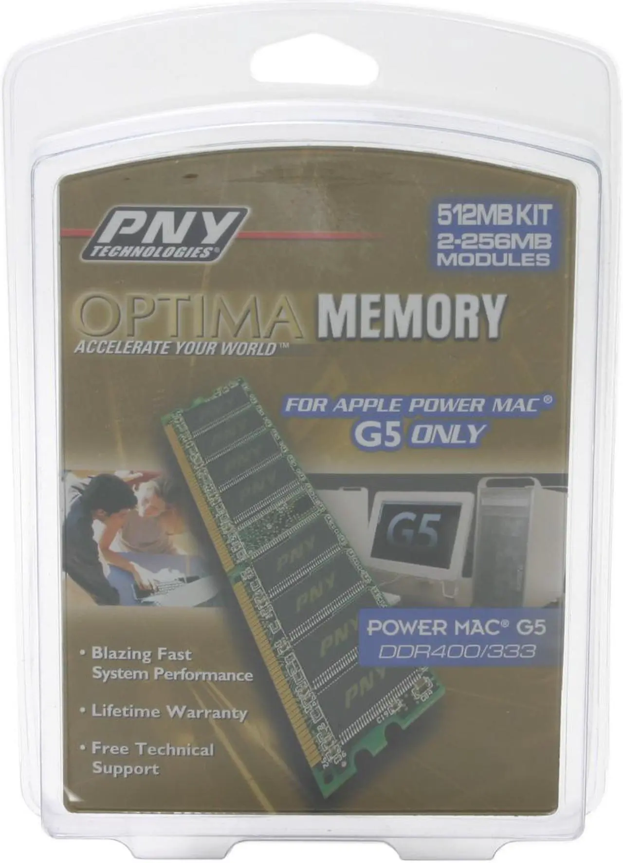 PNY Optima 512MB (2 x 256MB) DDR 400 (PC 3200) Dual Channel Kit Desktop ...