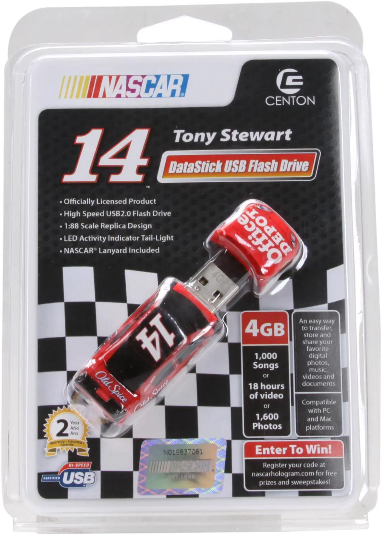 CENTON Tony Stewart Edition 4GB DataStick Replica Car USB 2.0 Flash ...