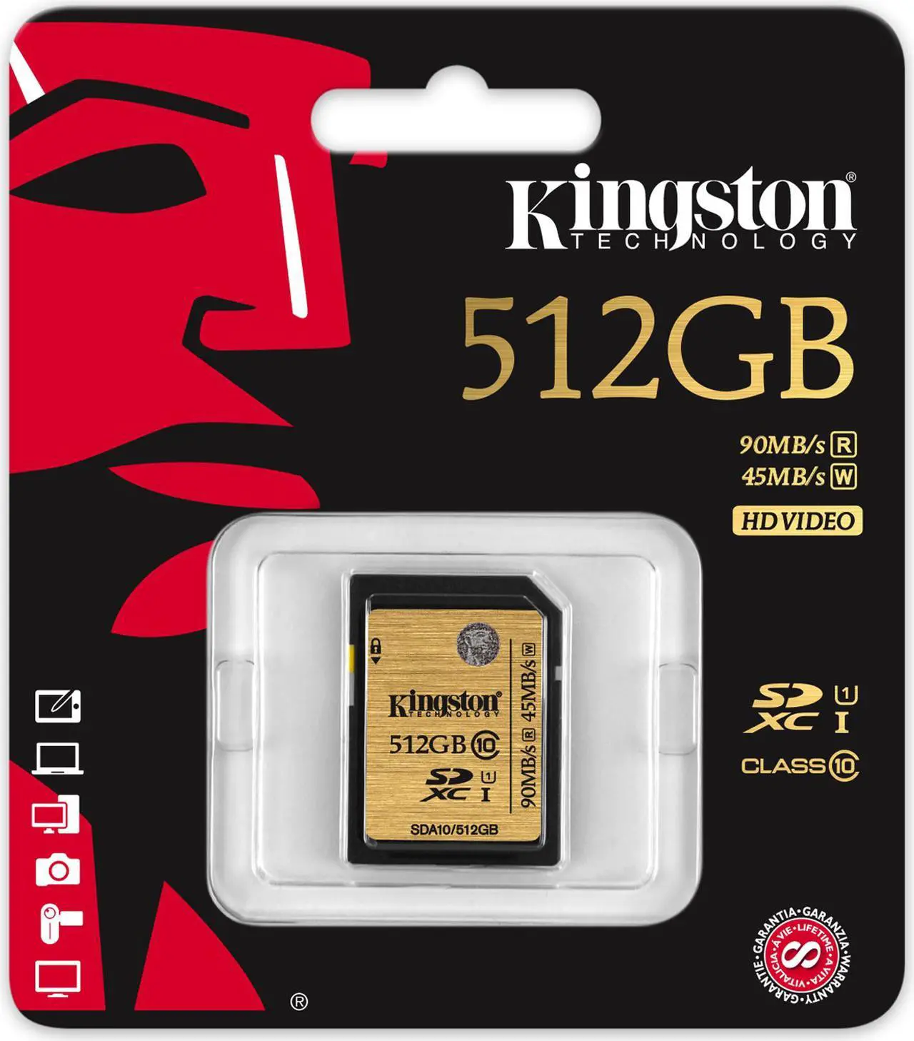 Kingston 512GB Secure Digital Extended Capacity (SDXC) Flash Card Model ...