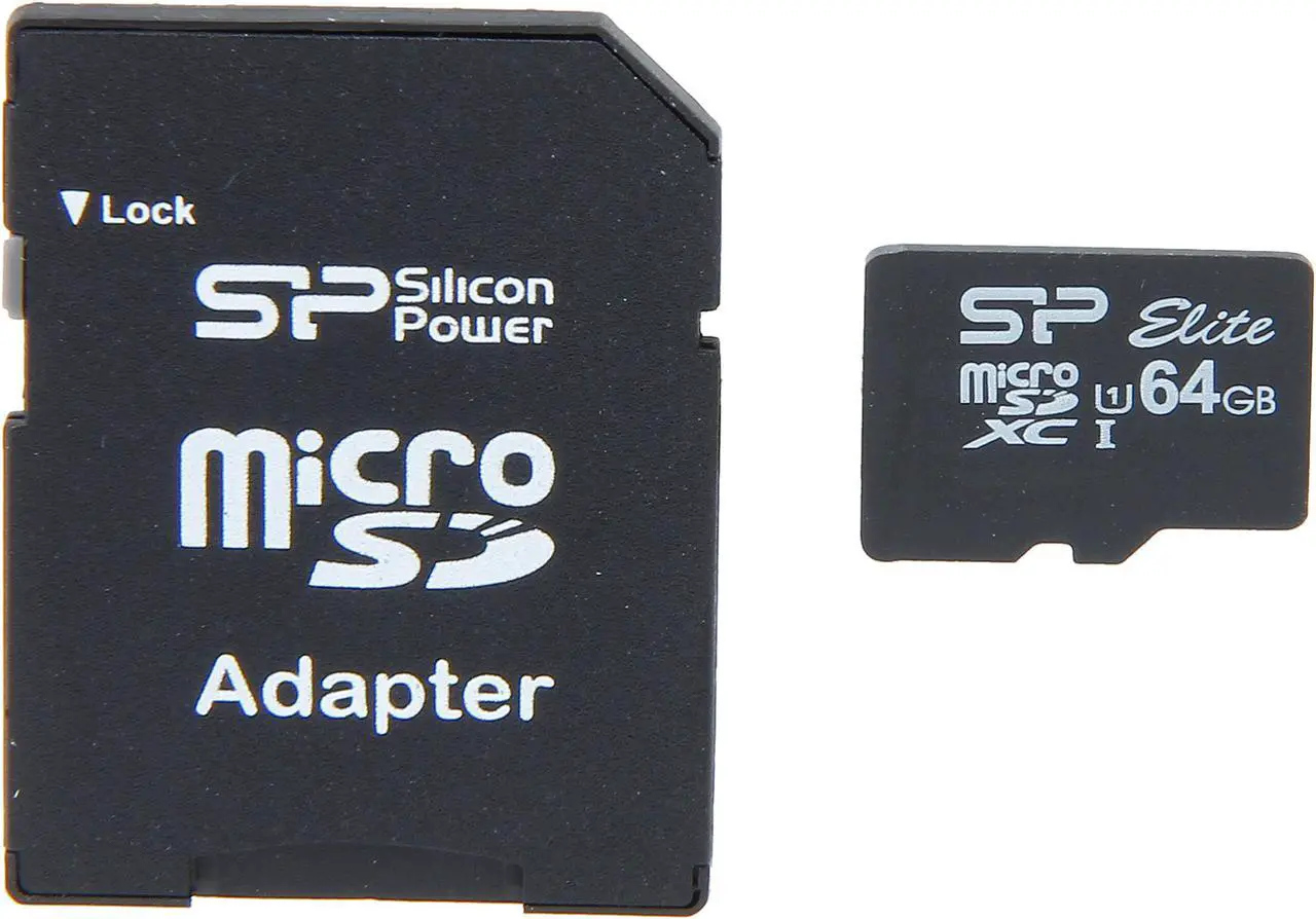 Silicon Power Elite 64GB microSDXC Flash Card Model SP064GBSTXBU1V10-SP ...