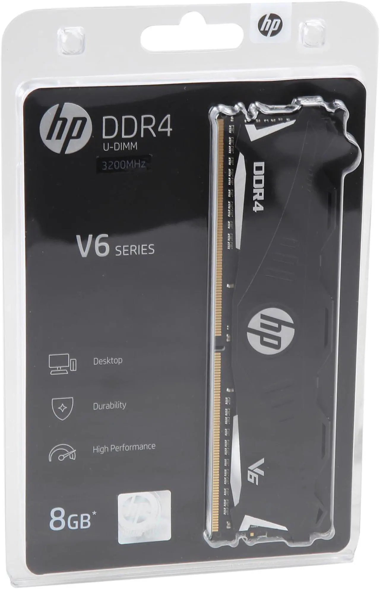 HP V6 8GB 288-Pin DDR4 SDRAM DDR4 3200 (PC4 25600) Desktop Memory Model 7EH67AA#ABC (BLACK ...