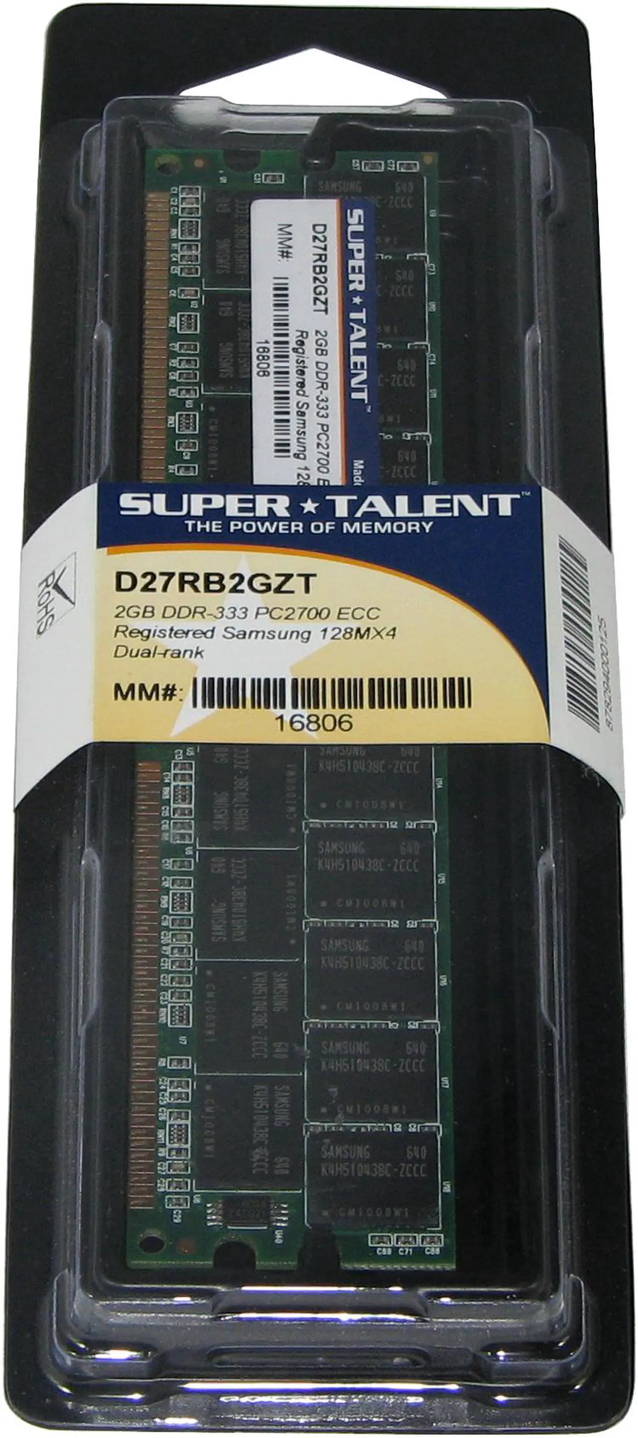 SUPER TALENT 2GB ECC Registered DDR 333 (PC 2700) Server Memory Model ...
