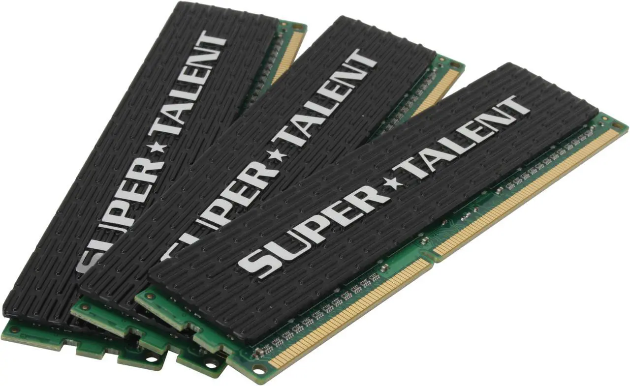 SUPER TALENT 3GB (3 x 1GB) DDR3 1333 (PC3 10666) Triple Channel Kit ...