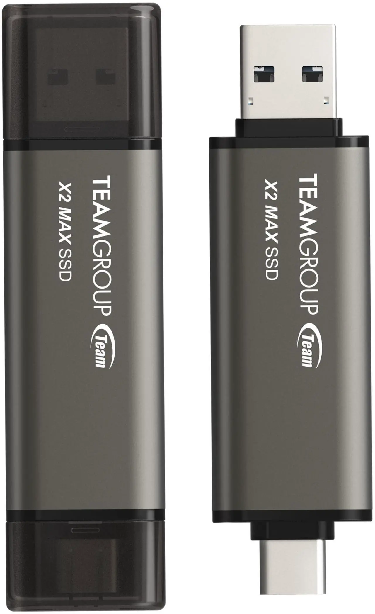 TEAM X2 MAX DRIVE 2TB Titanium USB 3.2 Gen2 External Solid State Flash ...