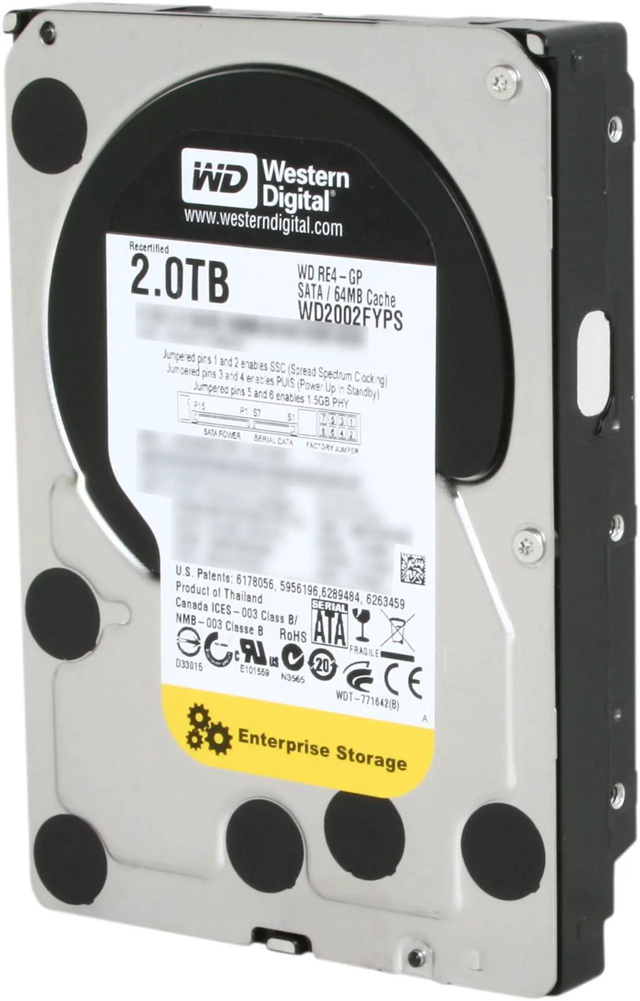Refurbished: Western Digital WD RE4-GP WD2002FYPS 2TB IntelliPower 64MB ...