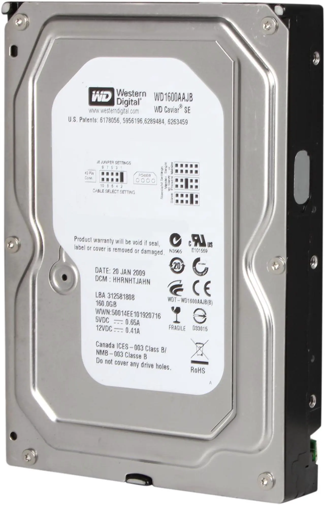 Refurbished: WD Blue WD1600AAJB 160GB 7200 RPM 8MB Cache IDE Ultra ...