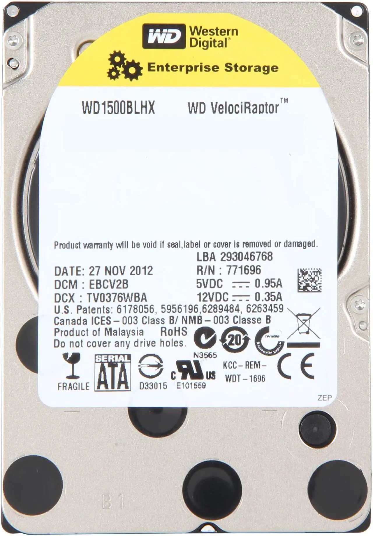 WD WD VelociRaptor WD1500BLHX 150GB 10000 RPM 32MB Cache SATA 6.0Gb/s 2 ...
