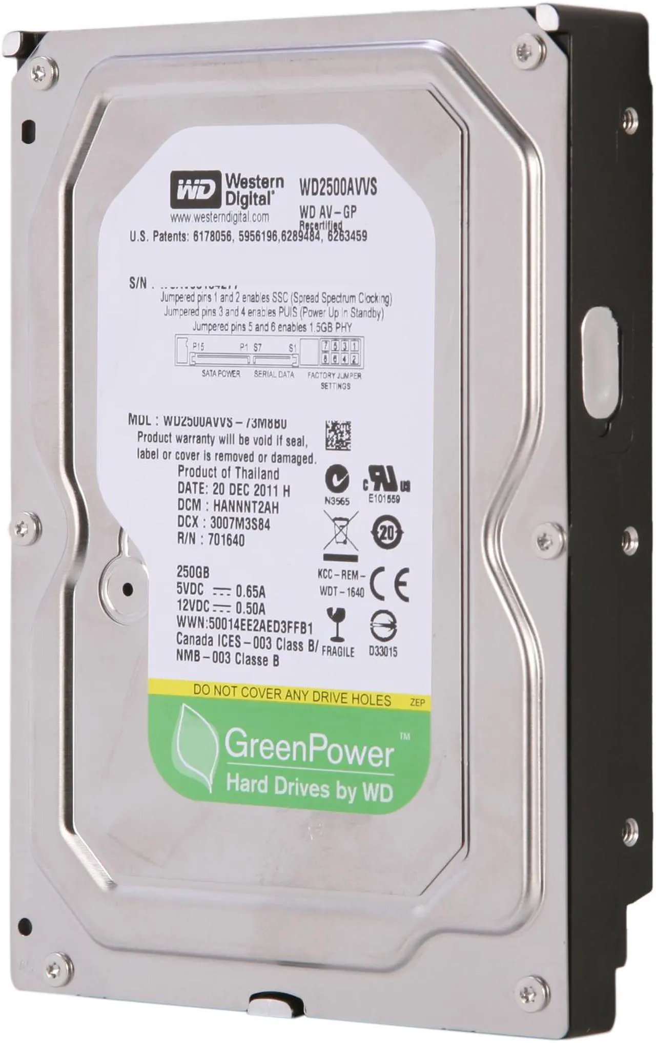 Refurbished: WD AV-GP WD2500AVVS 250GB IntelliPower 8MB Cache SATA 3 ...