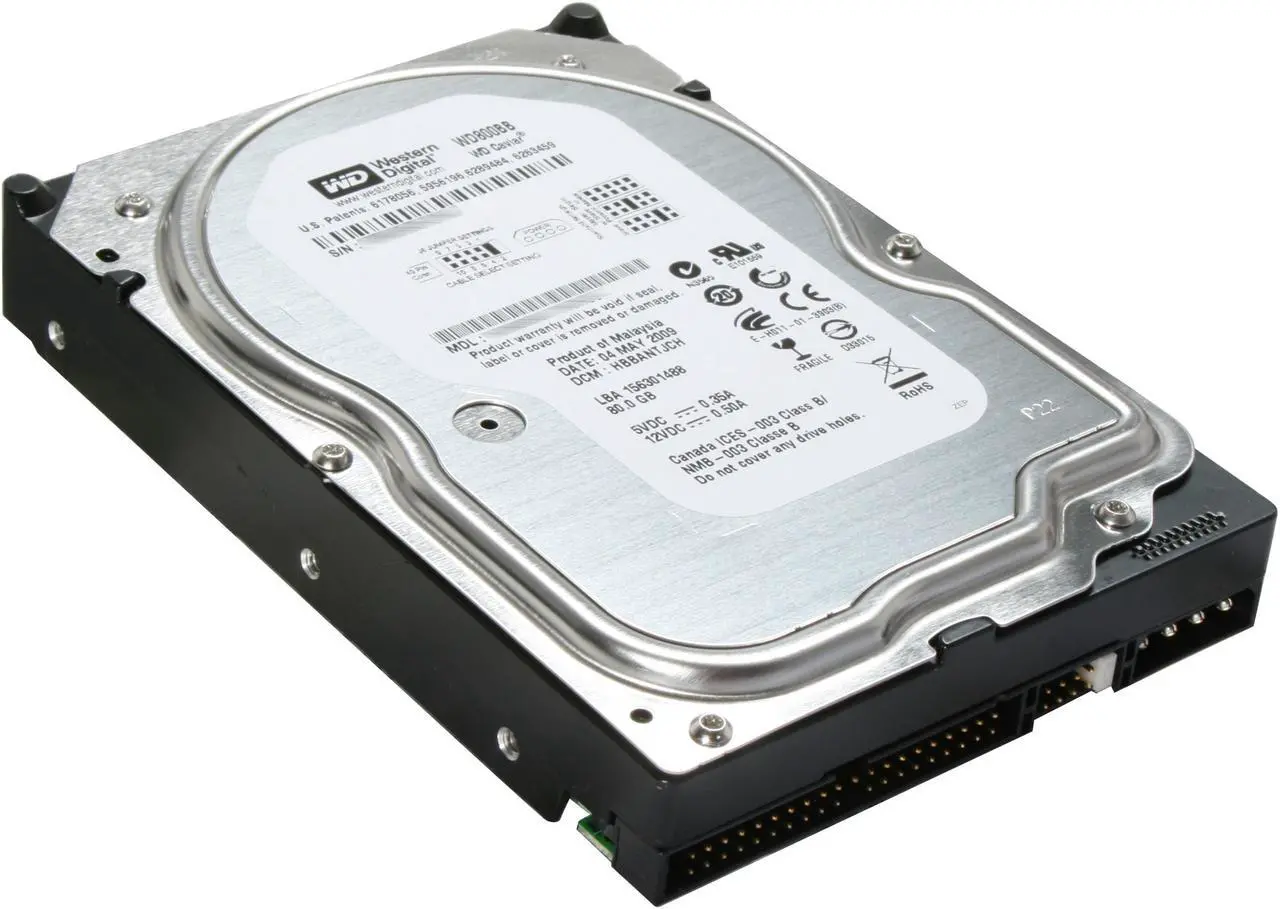 Western Digital Caviar WD800BB 80GB 7200 RPM 2MB Cache IDE Ultra ATA100 ...