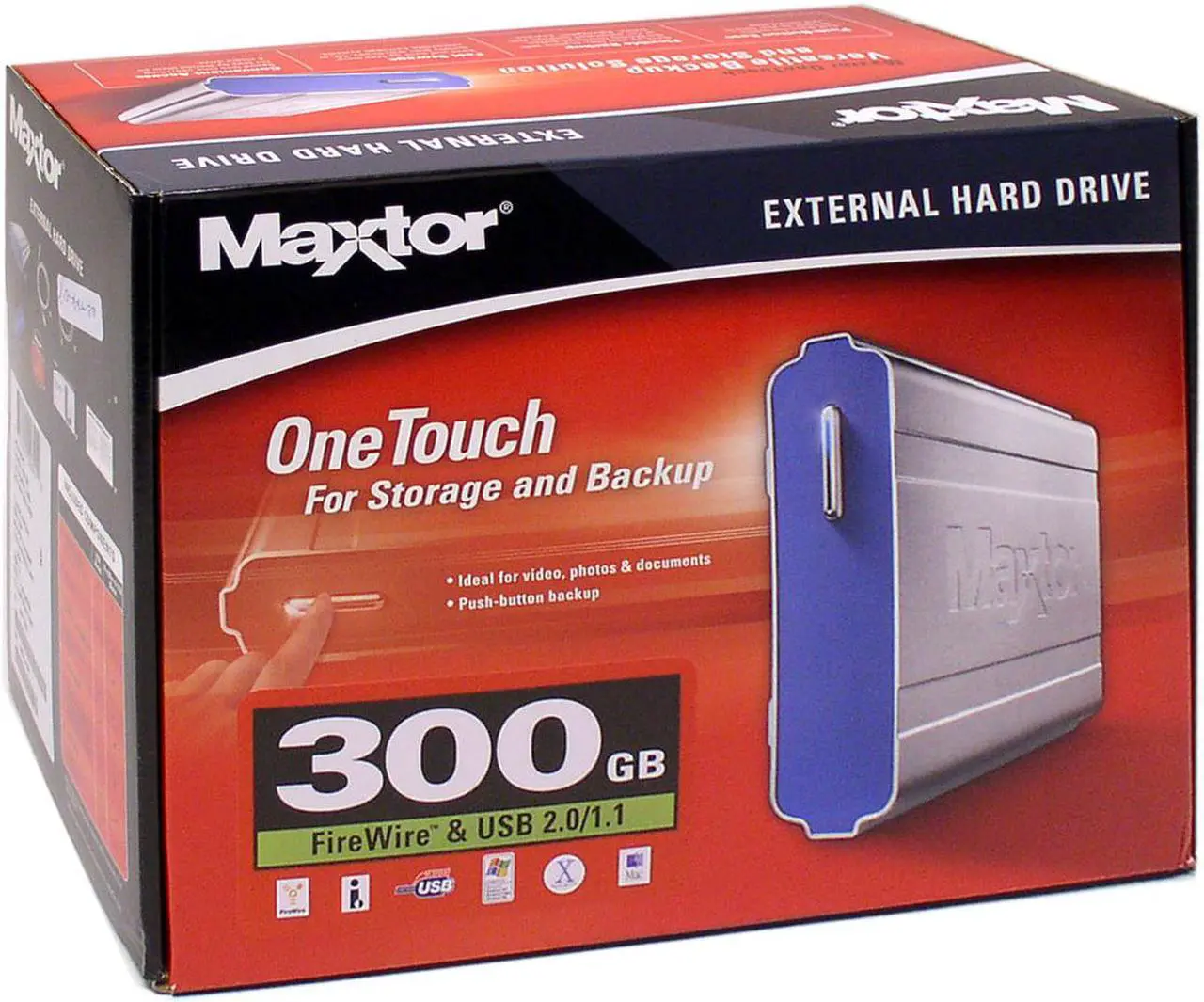 Maxtor OneTouch 300GB USB 2.0 / Firewire400 External Hard Drive ...