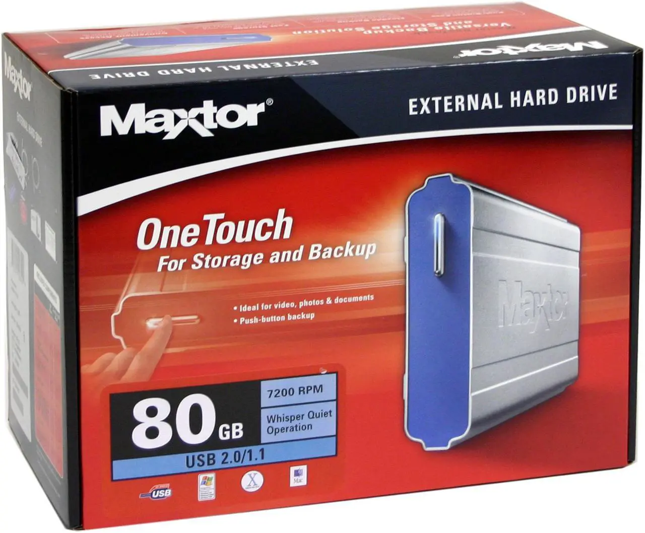 Open Box: Maxtor OneTouch 80GB USB 2.0 External Hard Drive - Newegg.com