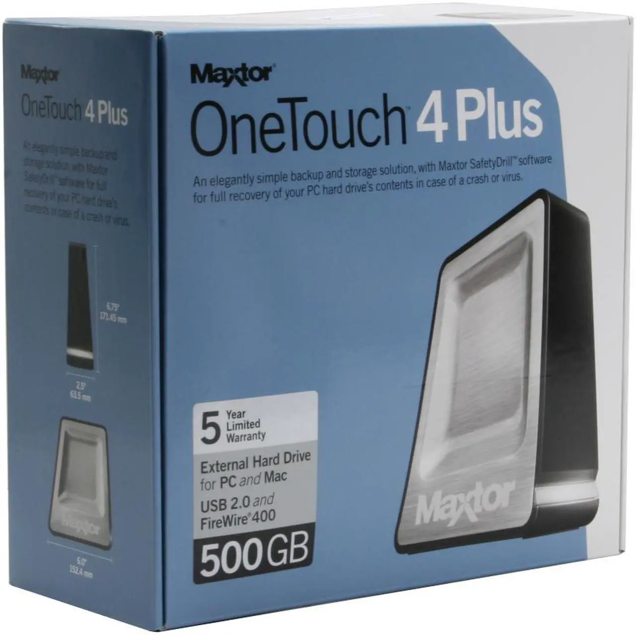 Open Box: Maxtor OneTouch 4 Plus 500GB USB 2.0 / Firewire400 3.5 ...