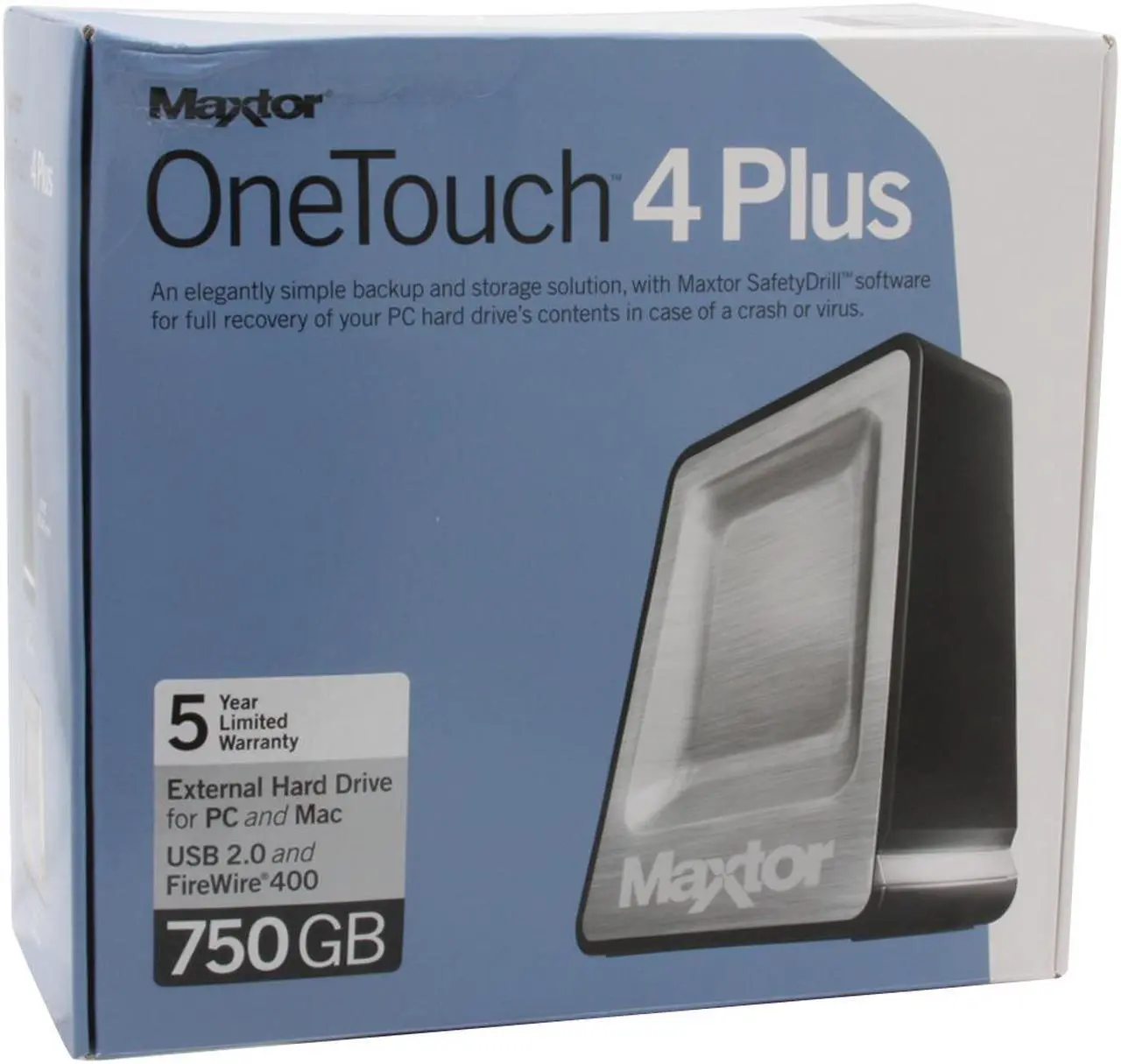 Maxtor OneTouch 4 Plus 750GB USB 2.0 / Firewire400 3.5" External Hard ...