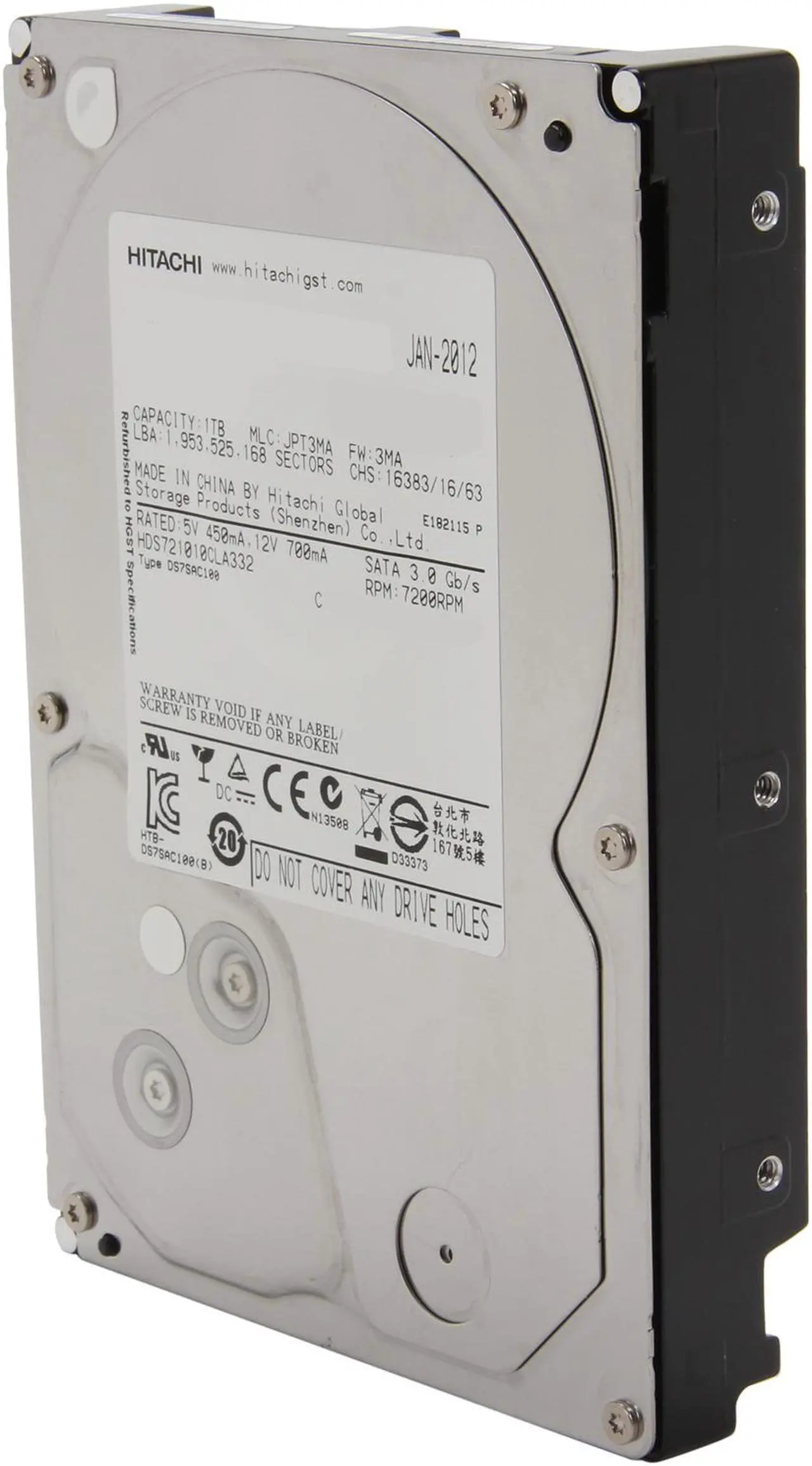 Refurbished: Hitachi GST Deskstar 7K1000.C 0F10383 1TB 7200 RPM 32MB ...