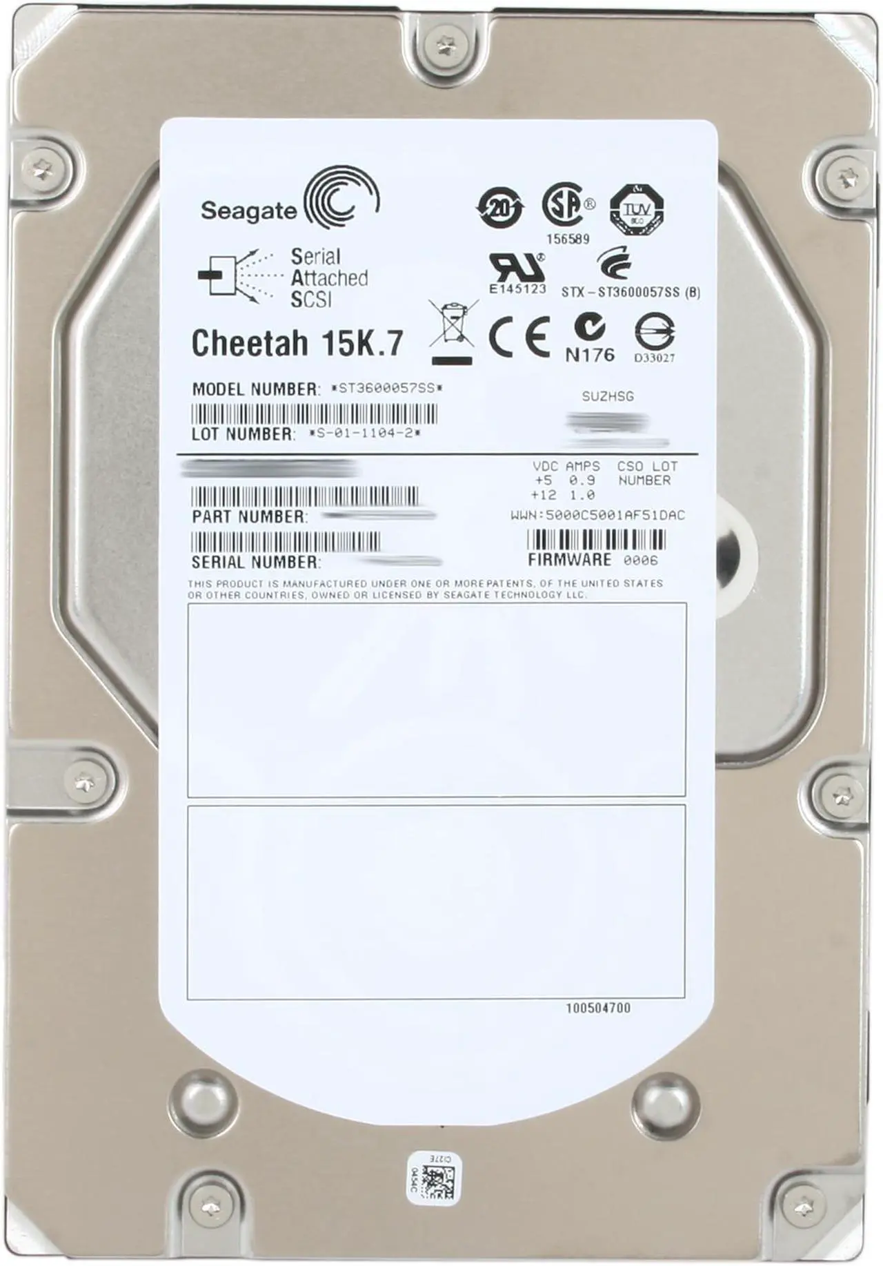 Seagate Cheetah 15K.7 ST3600057SS 600GB 15000 RPM 16MB Cache SAS 6Gb/s ...