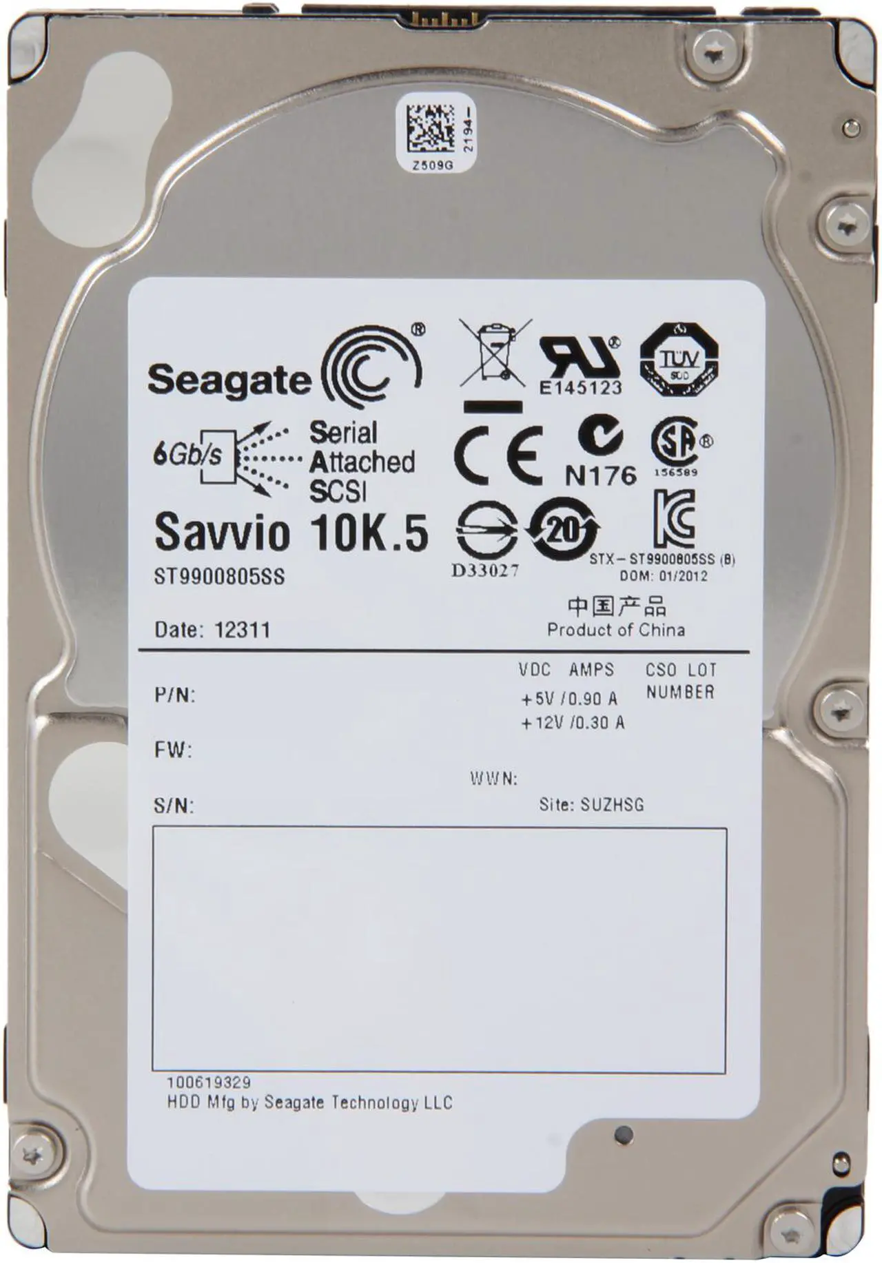 Seagate Savvio 10K.5 ST9900805SS 900GB 10000 RPM 64MB Cache SAS 6Gb/s 2 ...