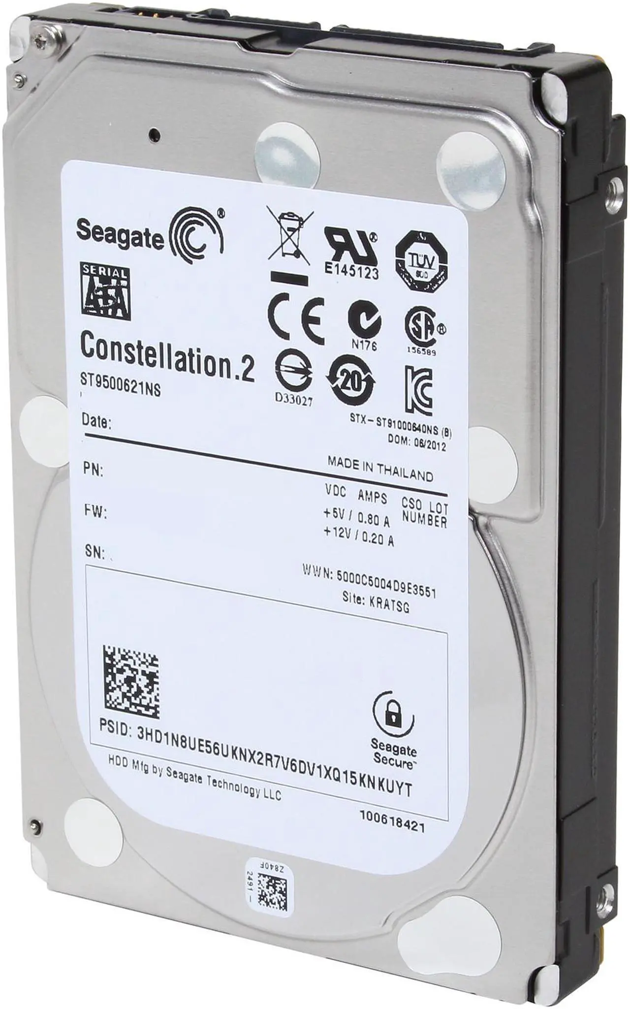 Seagate Constellation.2 ST9500621NS 500GB 7200 RPM 64MB Cache SATA 6 ...