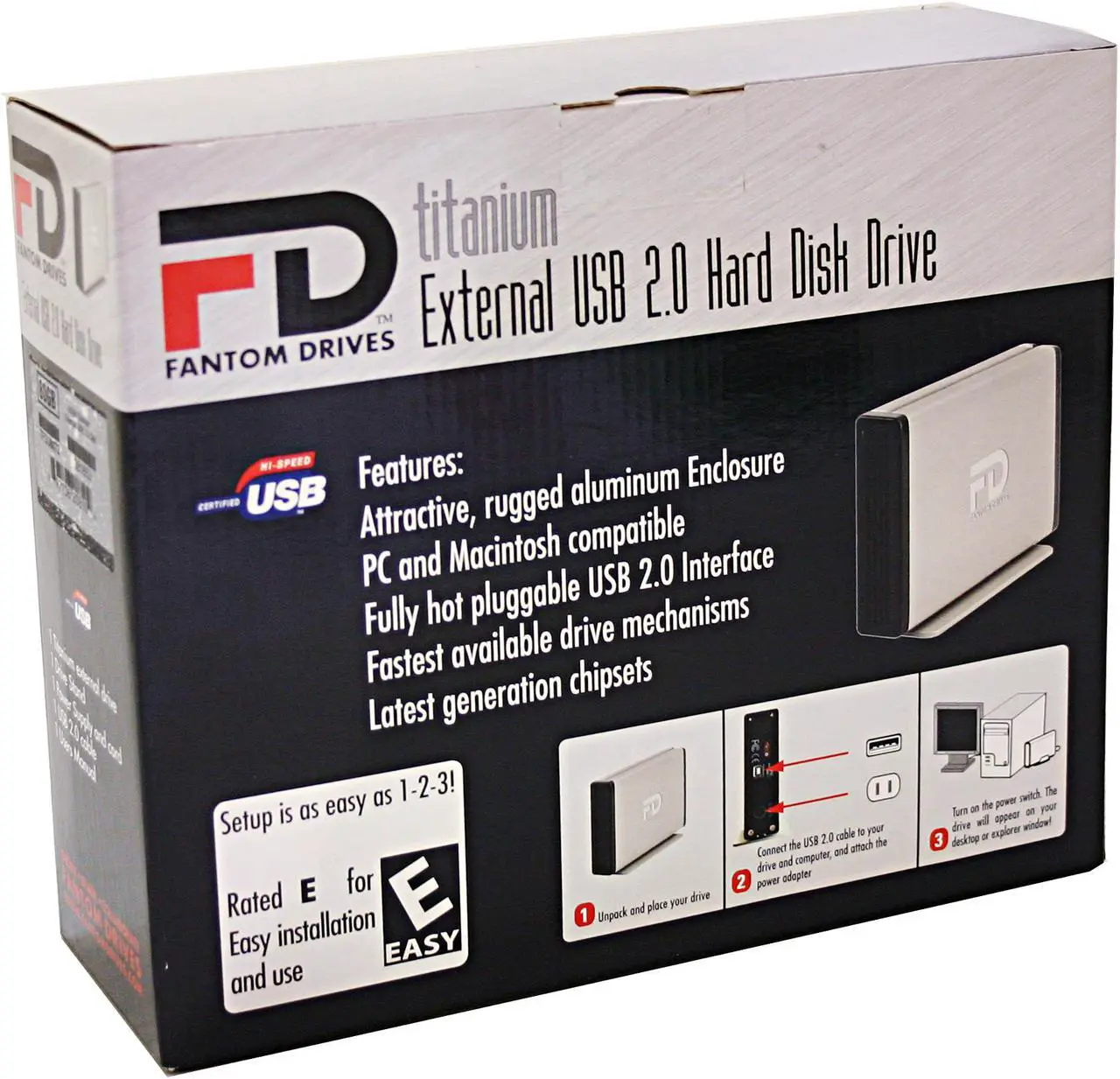 Open Box: Fantom Drives Titanium 80GB USB 2.0 3.5" External Hard Drive ...