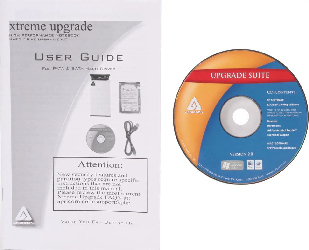 APRICORN 320GB USB 2.0 2.5" Notebook Hard Drive Upgrade kit with High ...