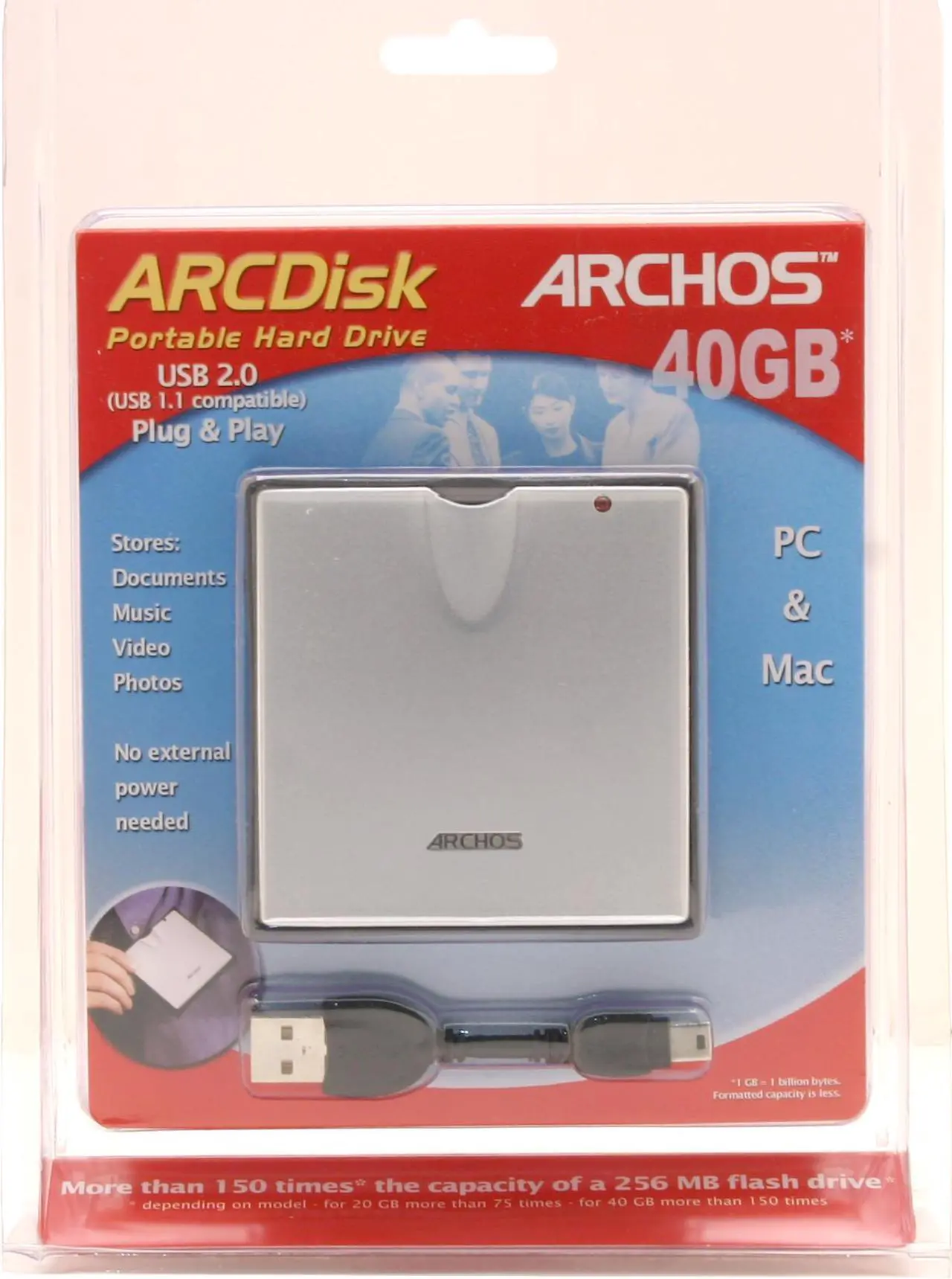ARCHOS ARCDisk 40GB USB 2.0 1.8" External Hard Drive - Newegg.com