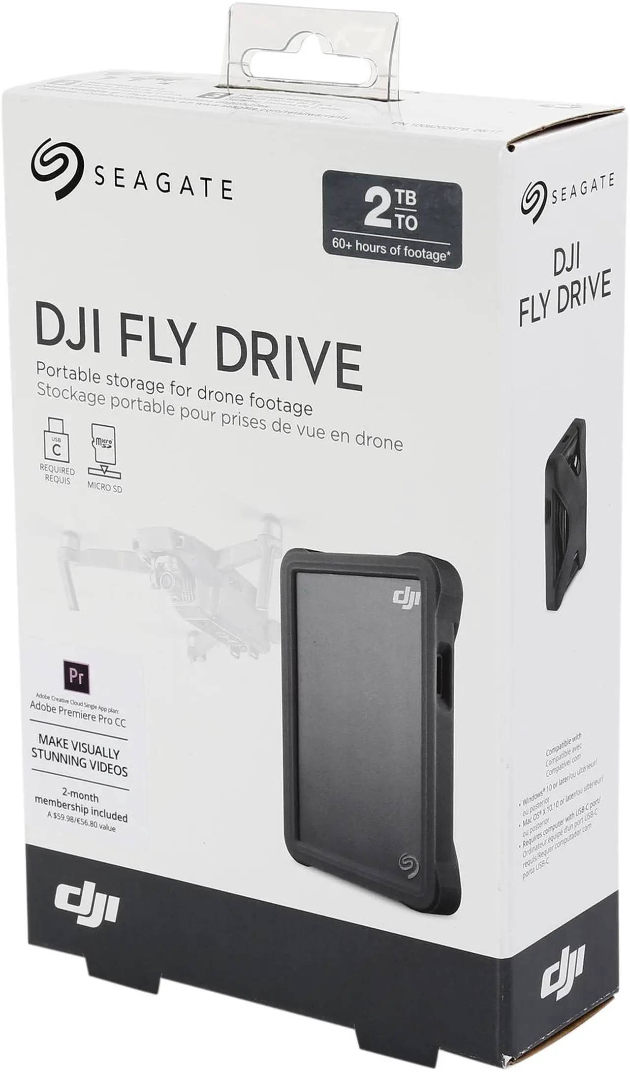 Seagate 2TB DJI Fly Drive Portable Hard Drive for Drone Footage USB-C ...