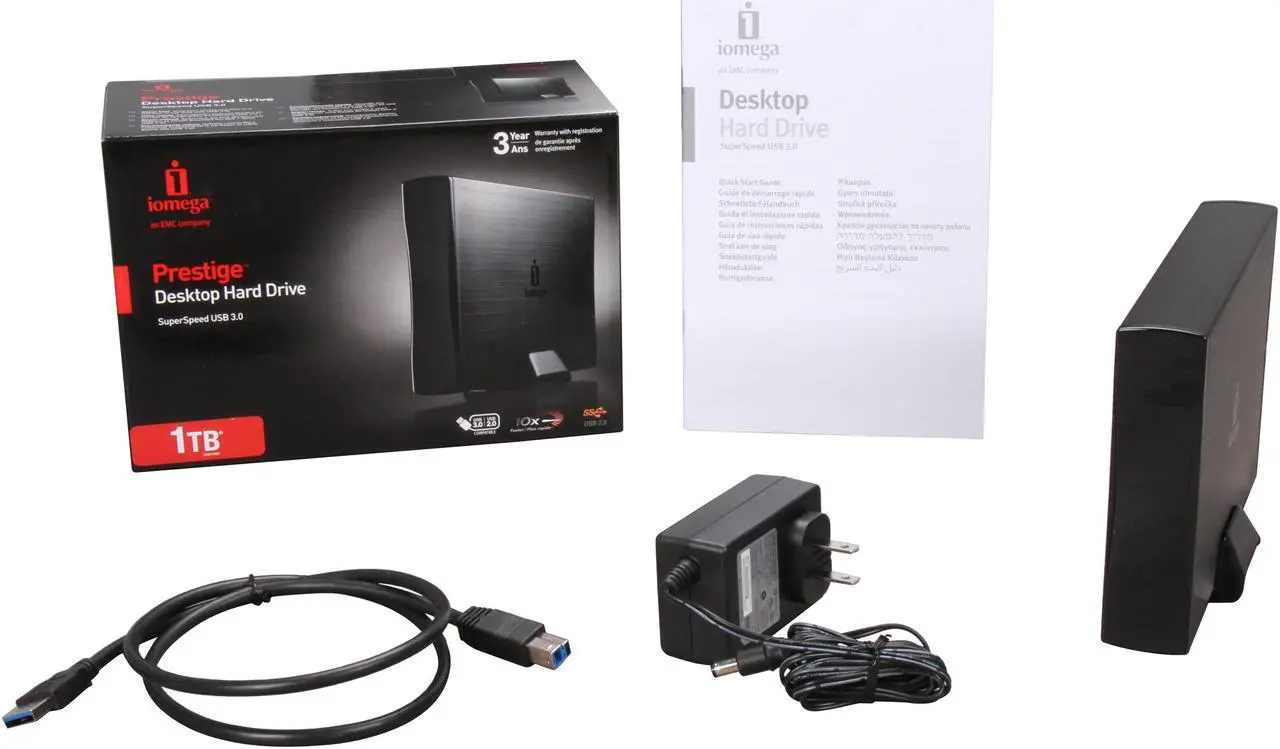 iomega Prestige Desktop 1TB USB 3.0 3.5" External Hard Drive Black ...