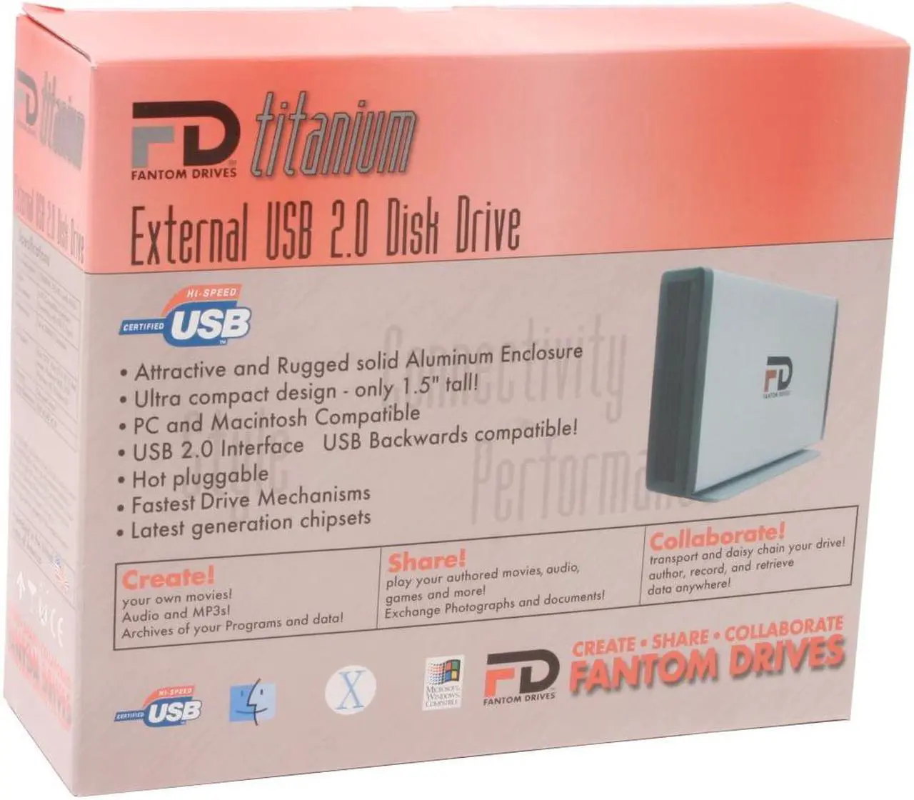 Fantom Drives Titanium 500GB USB 2.0 3.5" External Hard Drive - Newegg.com