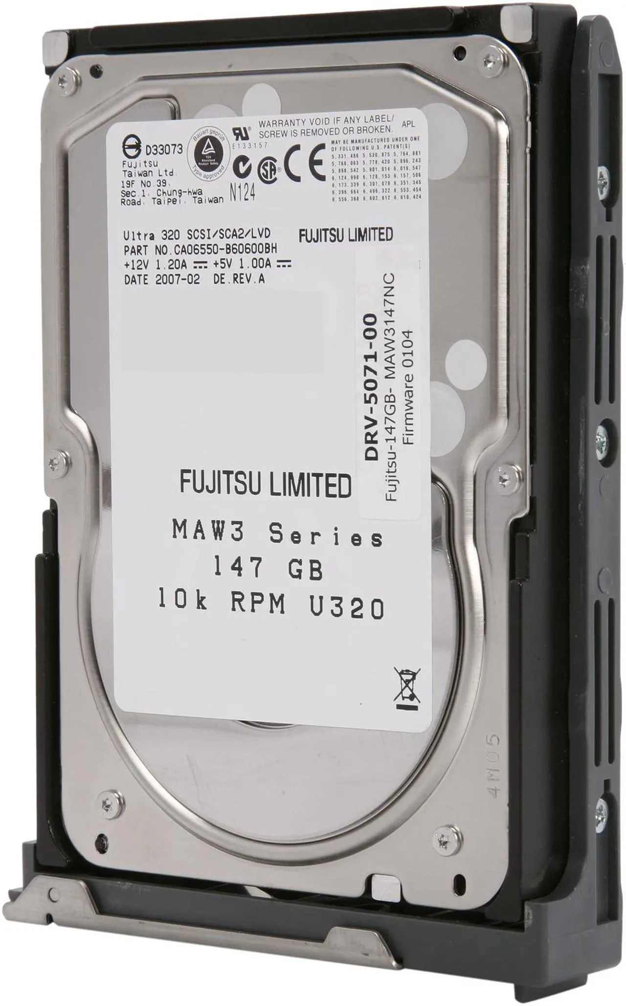 Refurbished: Fujitsu MAW3147NC 147GB 10000 RPM 8MB Cache SCSI Ultra320 80pin 3.5" Internal Hard ...